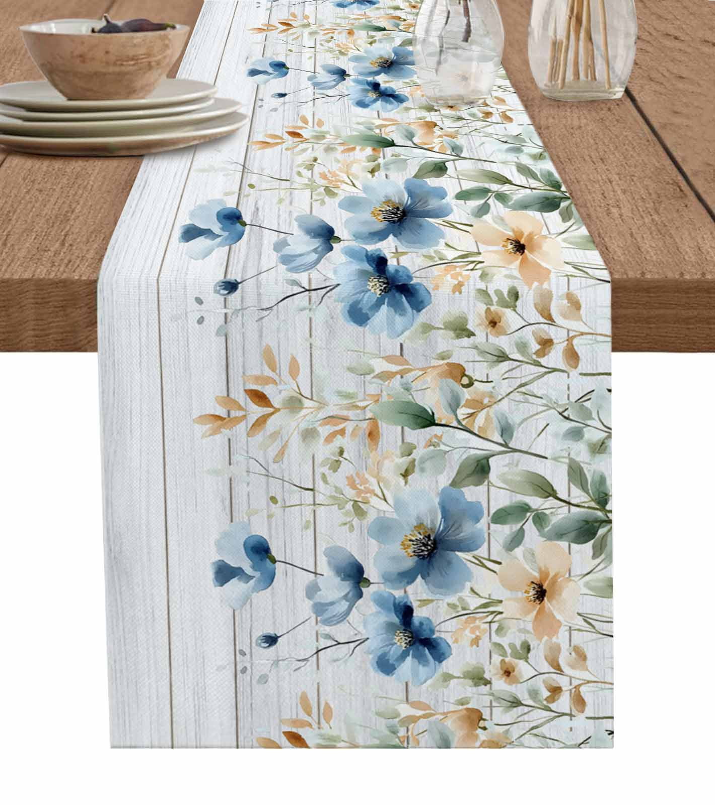 Boanket Spring Floral Table Runner - 72 Inch Long, Kitchen Dining Table ...