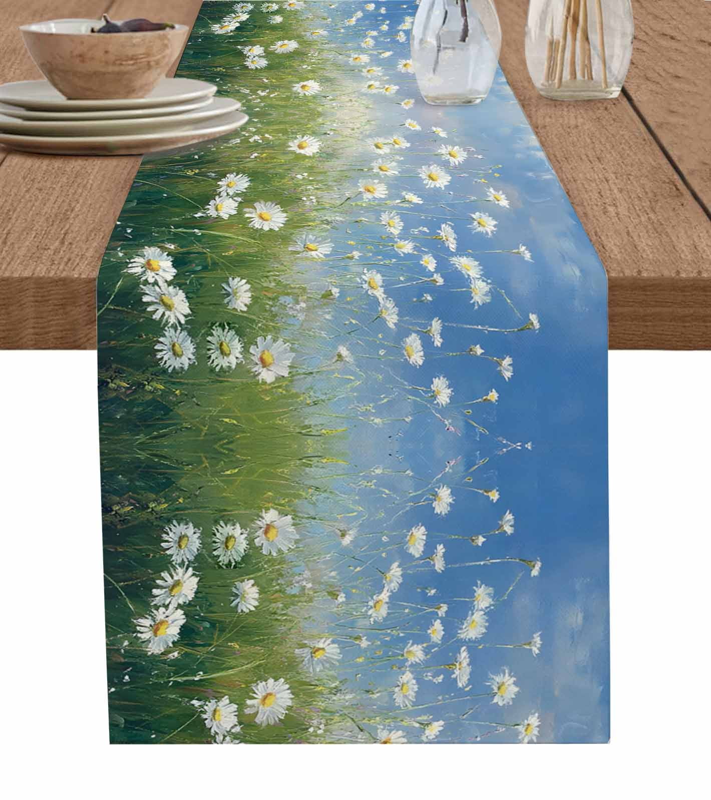 Boanket Spring Floral Table Runner - 90 Inch Long, Kitchen Dining Table ...