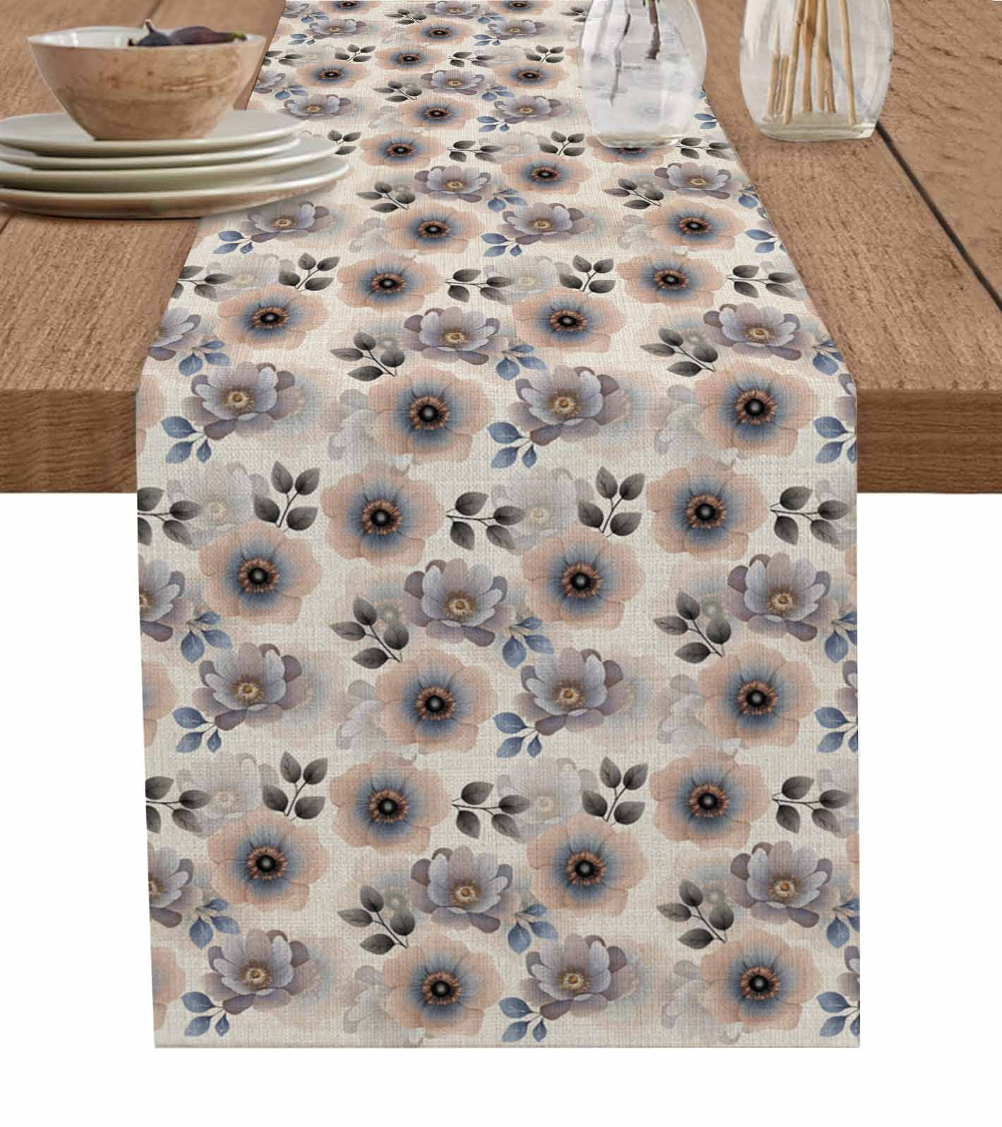 Boanket Spring Flowers Table Runner - 108 Inch Long, Kitchen Dining ...