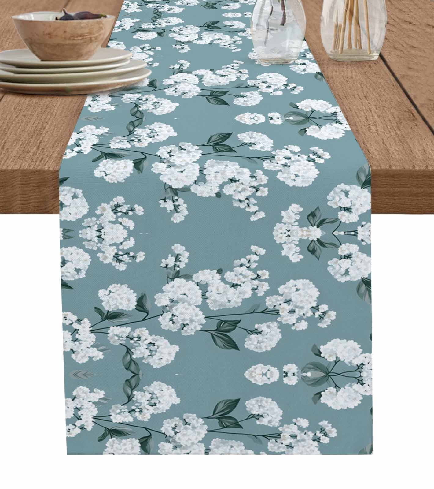 Boanket Spring Flowers Table Runner - 108 Inch Long, Kitchen Dining ...