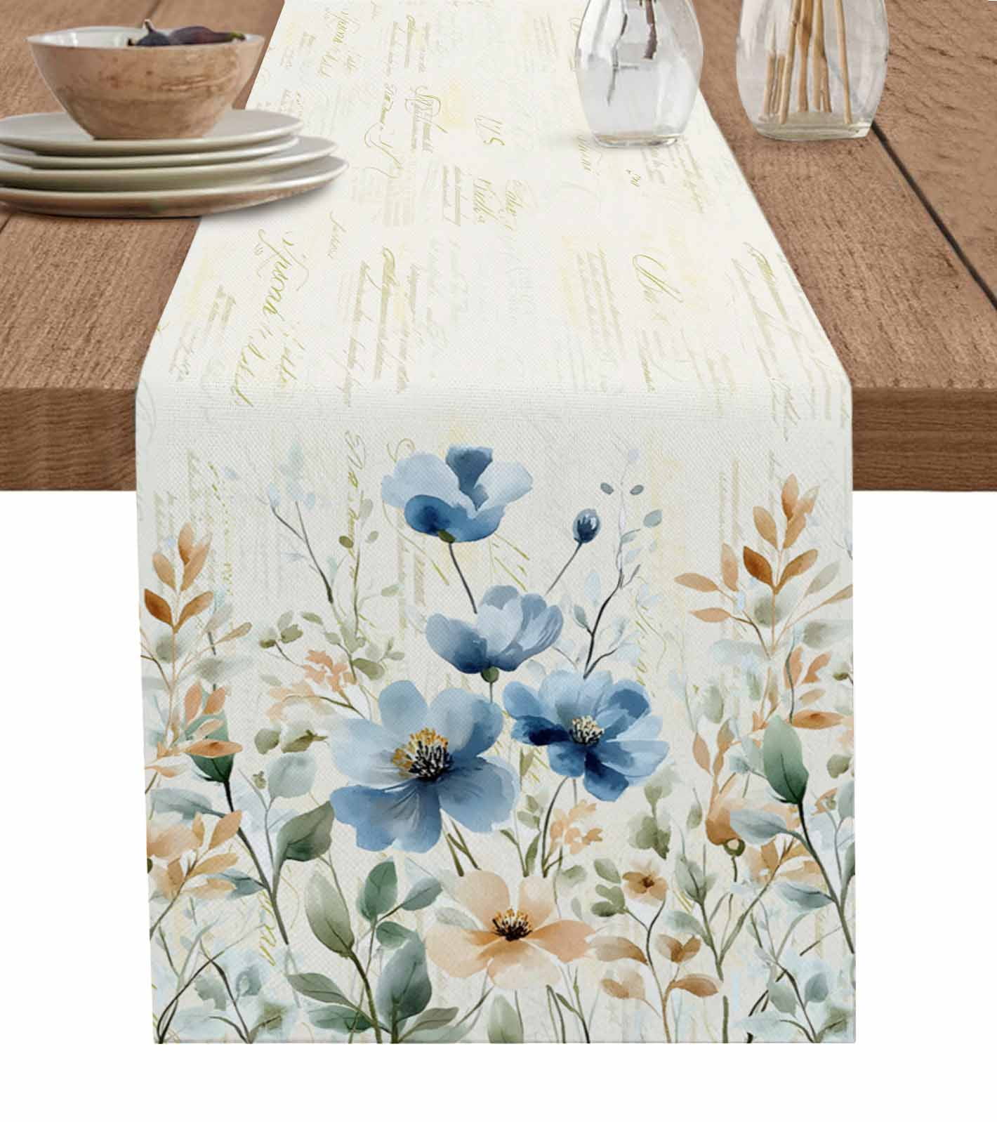 Boanket Spring Flowers Table Runner - 36 Inch Long, Kitchen Dining ...