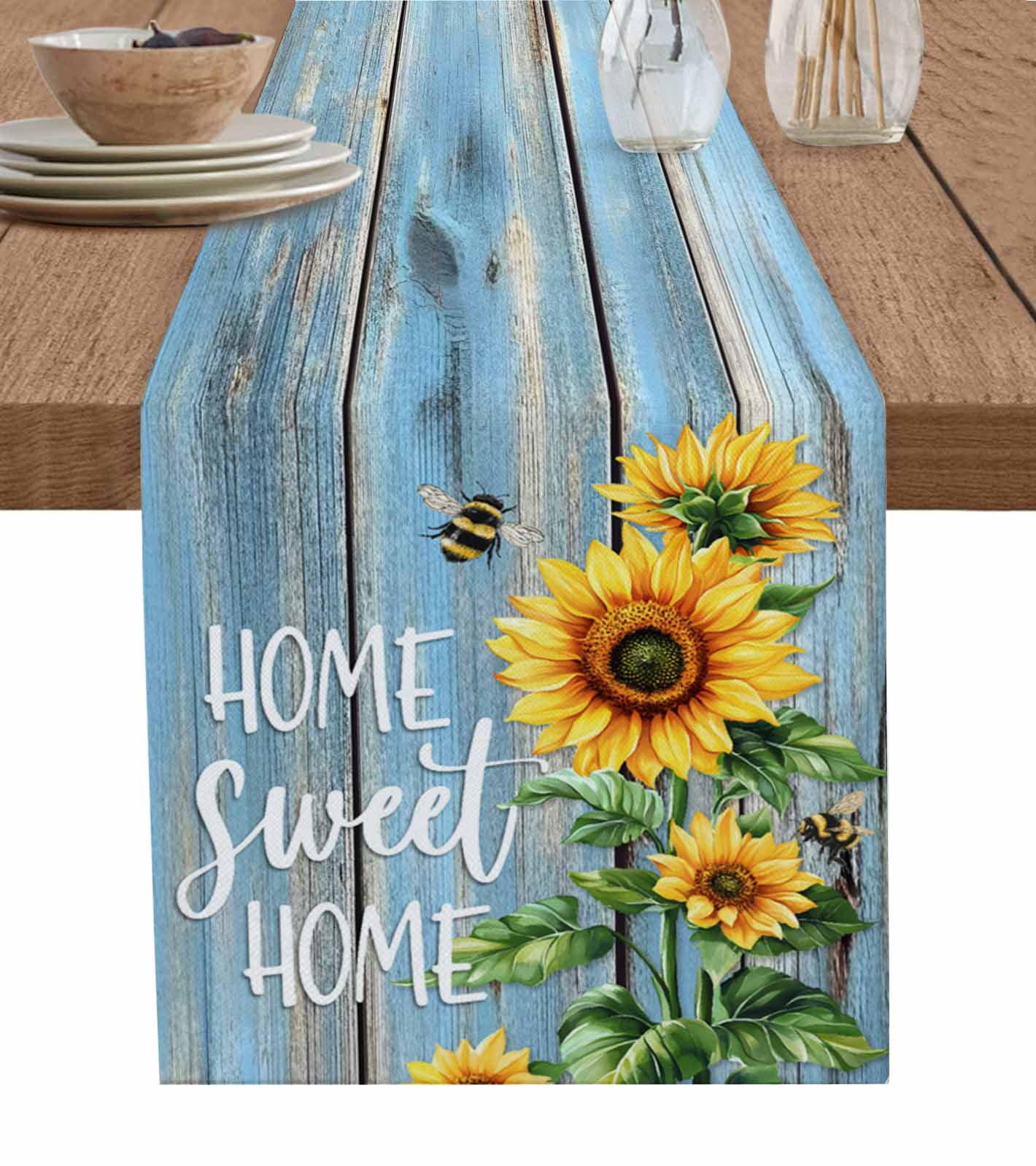 Boanket Spring Sunflower Table Runner - 70 Inch Long, Kitchen Dining ...