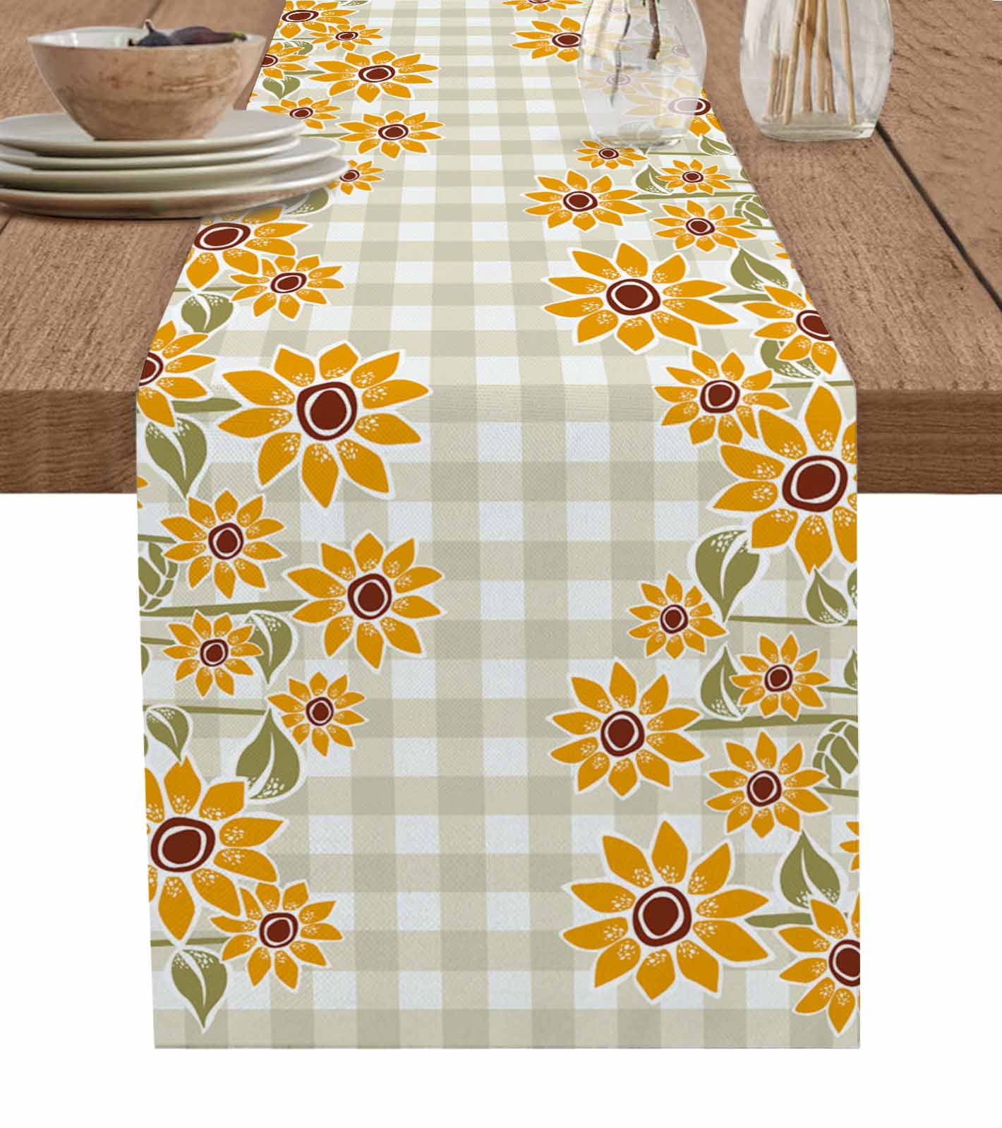 Boanket Spring Sunflowers Table Runner - 90 Inch Long, Kitchen Dining ...