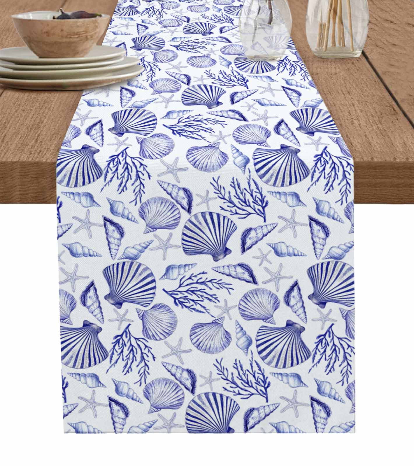 Boanket Summer Coastal Table Runner - 90 Inch Long, Kitchen Dining ...