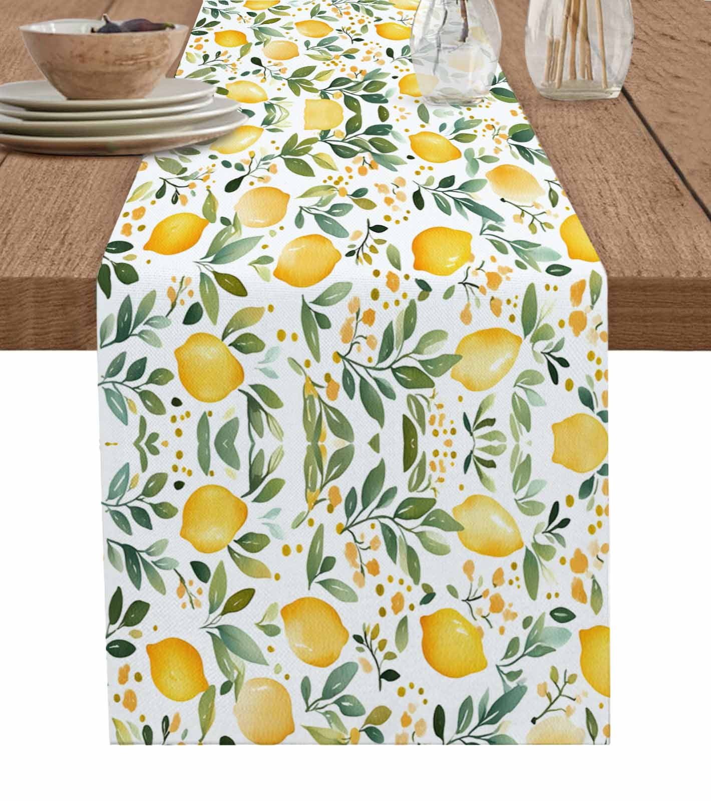 Boanket Summer Lemon Table Runner - 36 Inch Long, Kitchen Dining Table ...