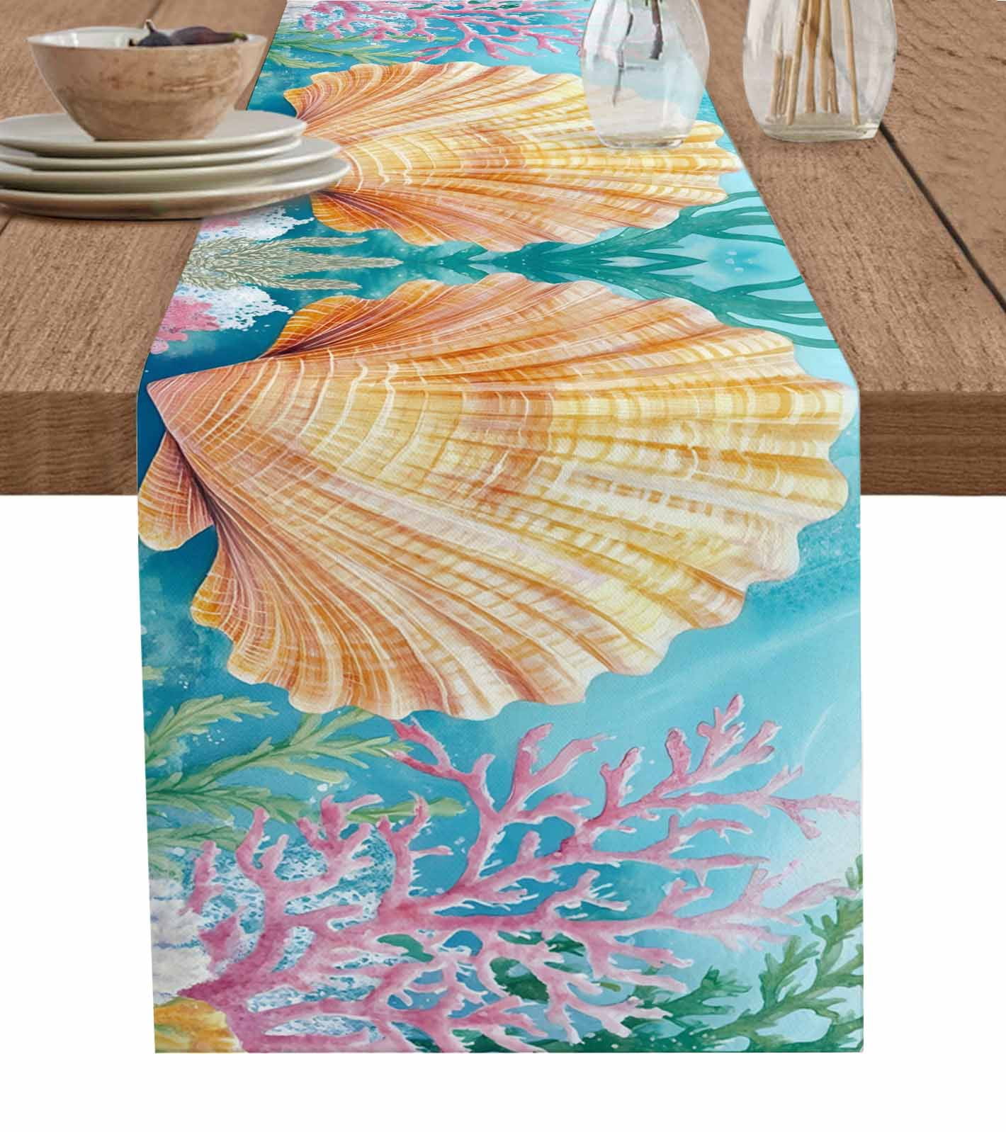 Boanket Summer Ocean Table Runner - 72 Inch Long, Kitchen Dining Table ...