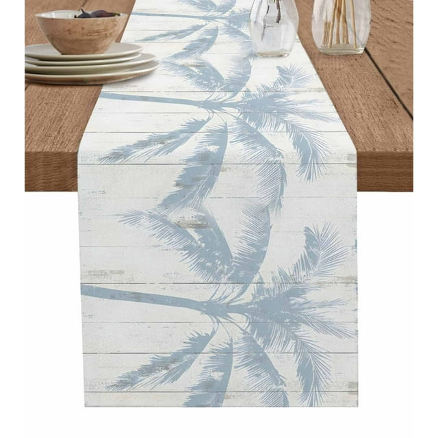 Boanket Summer Palm Tree Table Runner - 60 Inch Long, Kitchen Dining ...