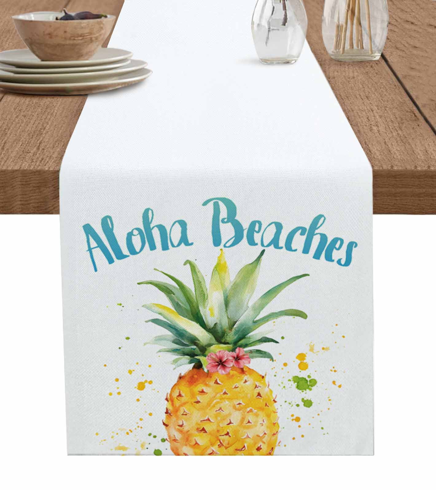 Boanket Summer Pineapple Table Runner - 108 Inch Long, Kitchen Dining ...