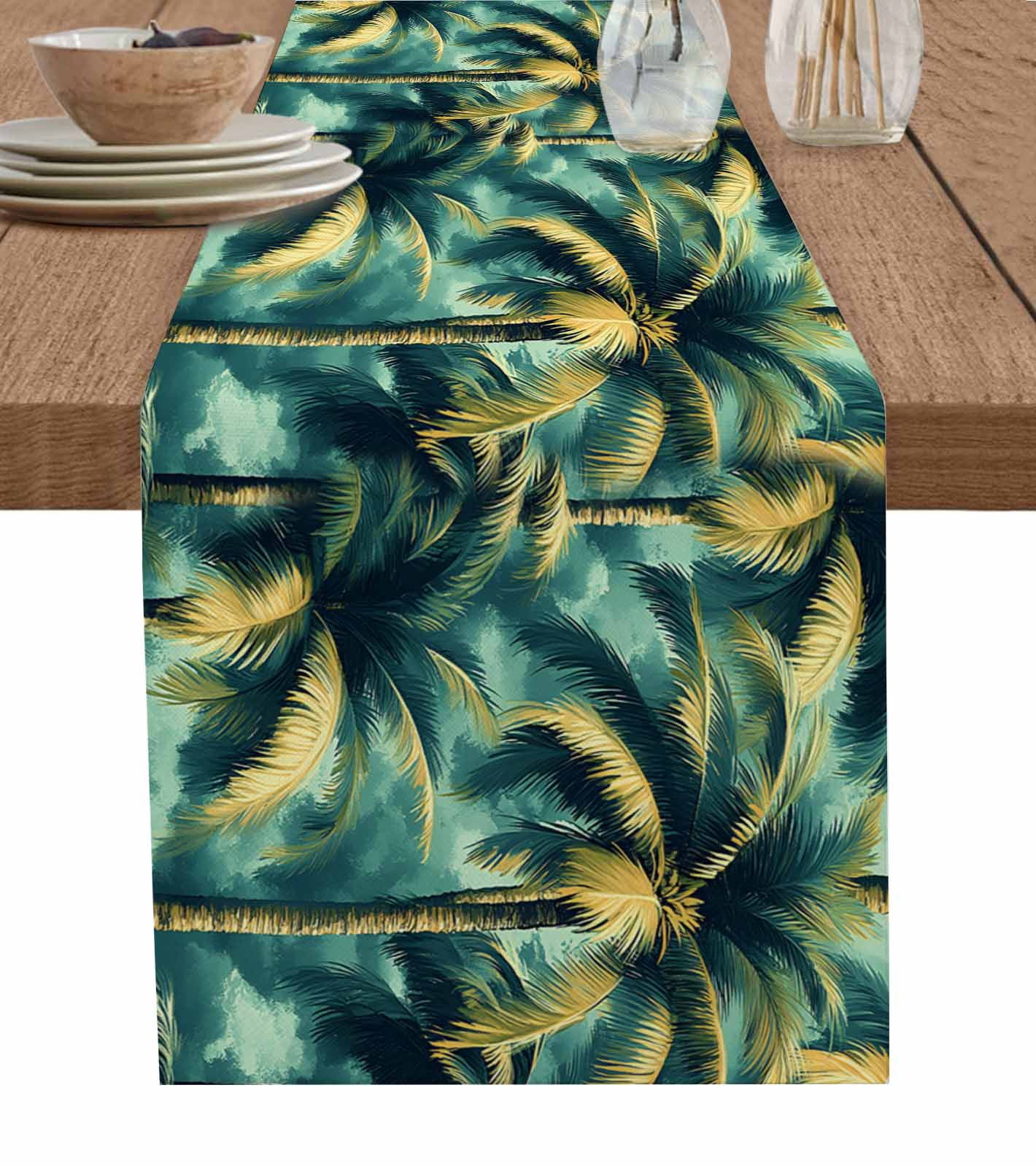 Boanket Summer Trees Table Runner - 90 Inch Long, Kitchen Dining Table ...