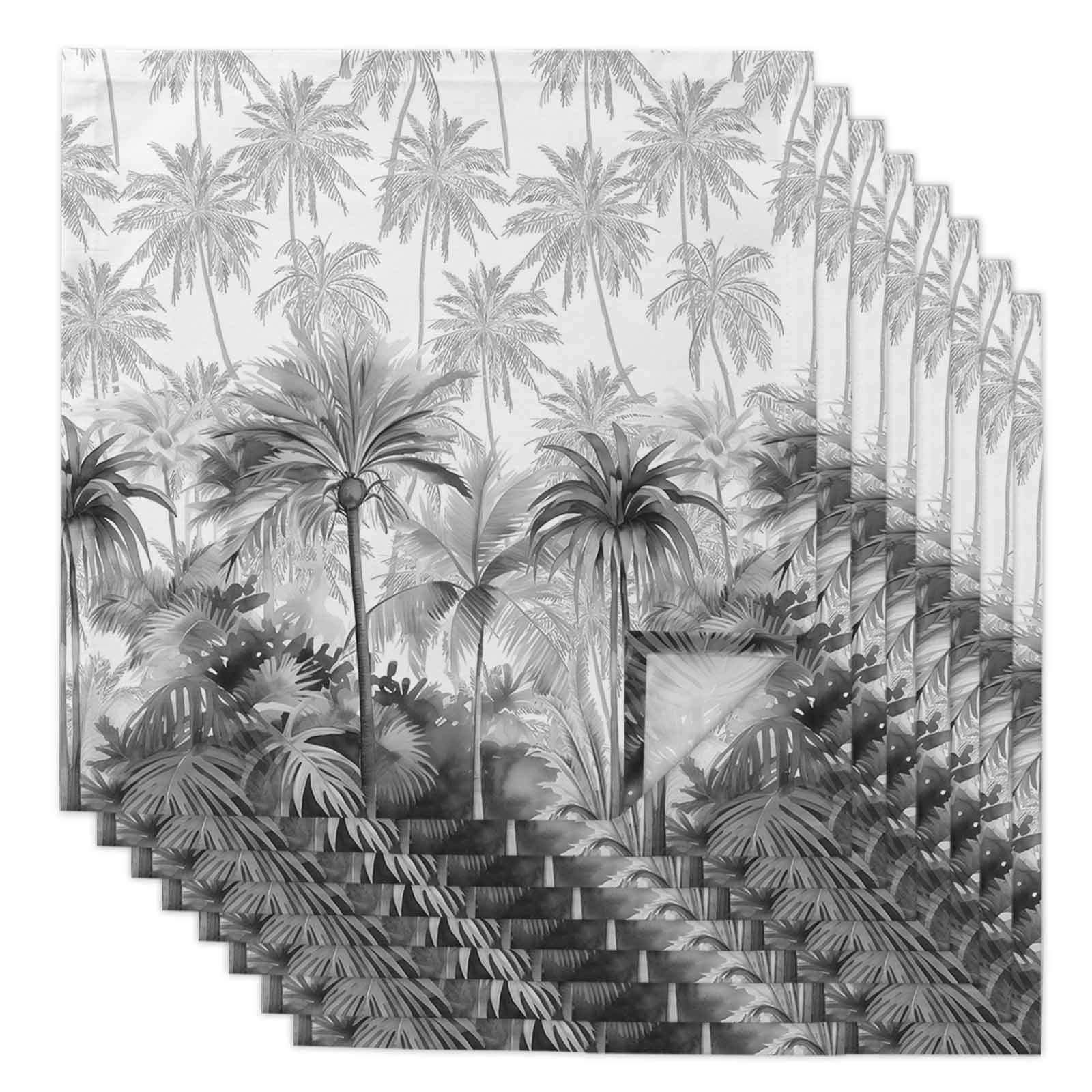Boanket Summer Tropical Leaves Cloth Napkins Set of 8, Holiday Napkins ...