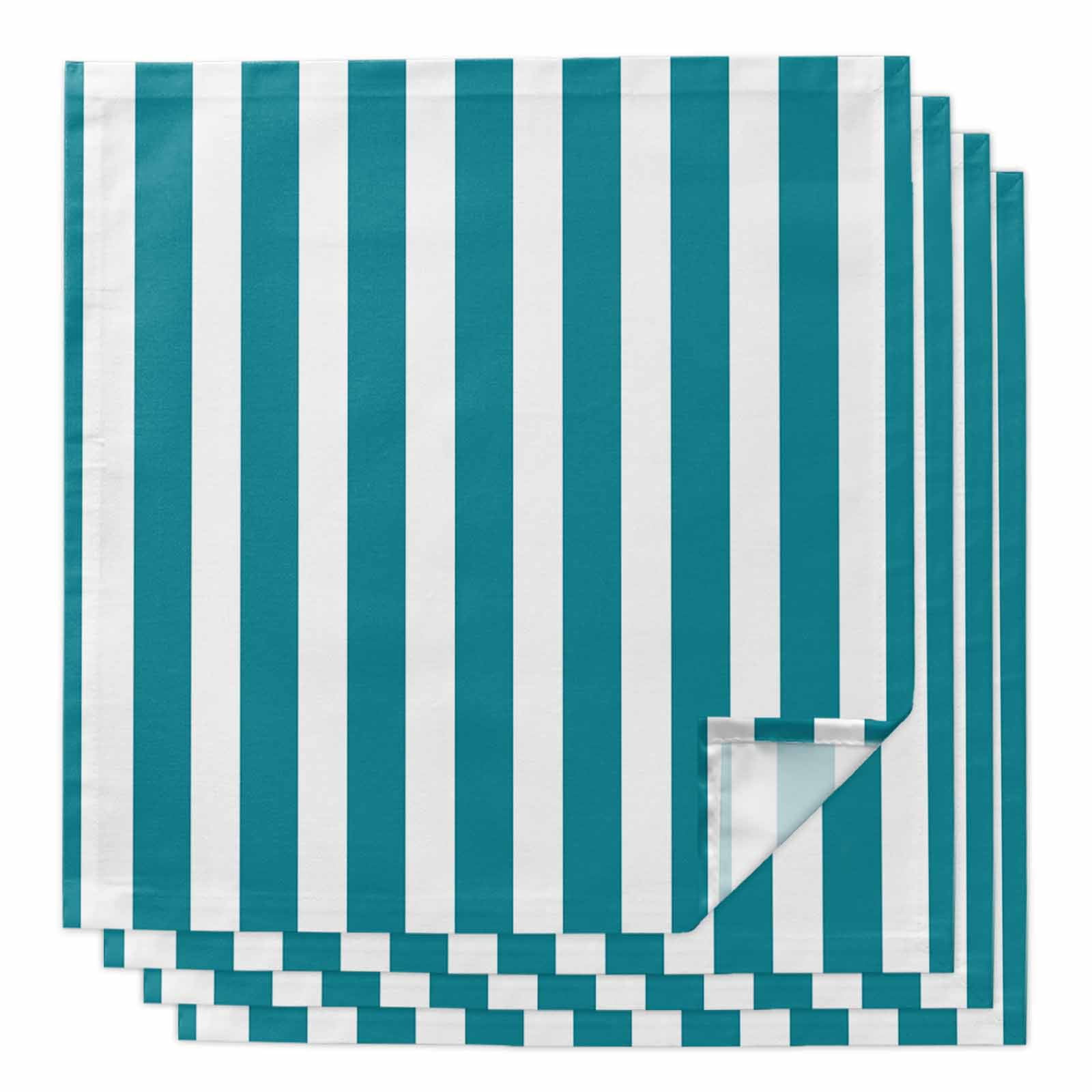Boanket Teal Striped Cloth Napkins Set of 4, Holiday Napkins for Baby ...