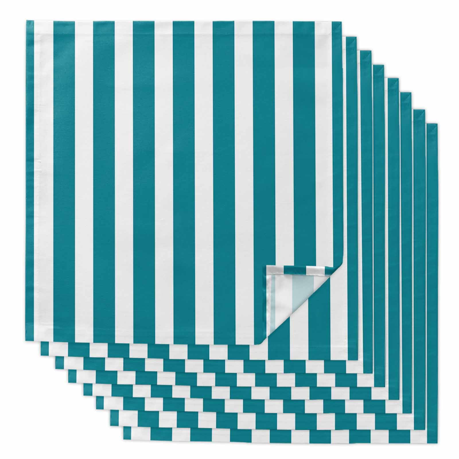 Boanket Teal Striped Cloth Napkins Set of 8, Holiday Napkins for Baby ...