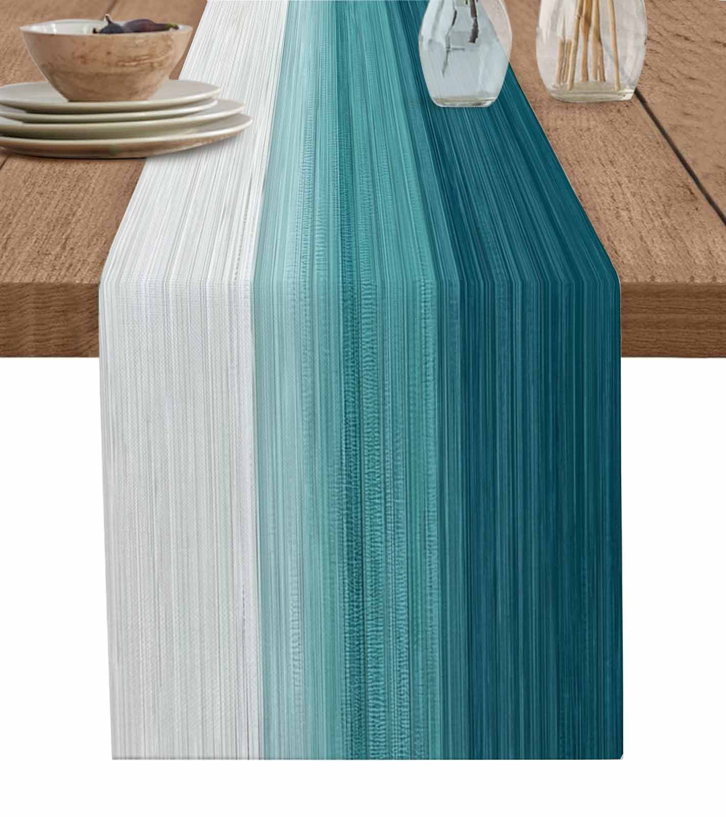 Boanket Teal Turquoise Ombre Table Runner - 120 Inch Long, Kitchen ...