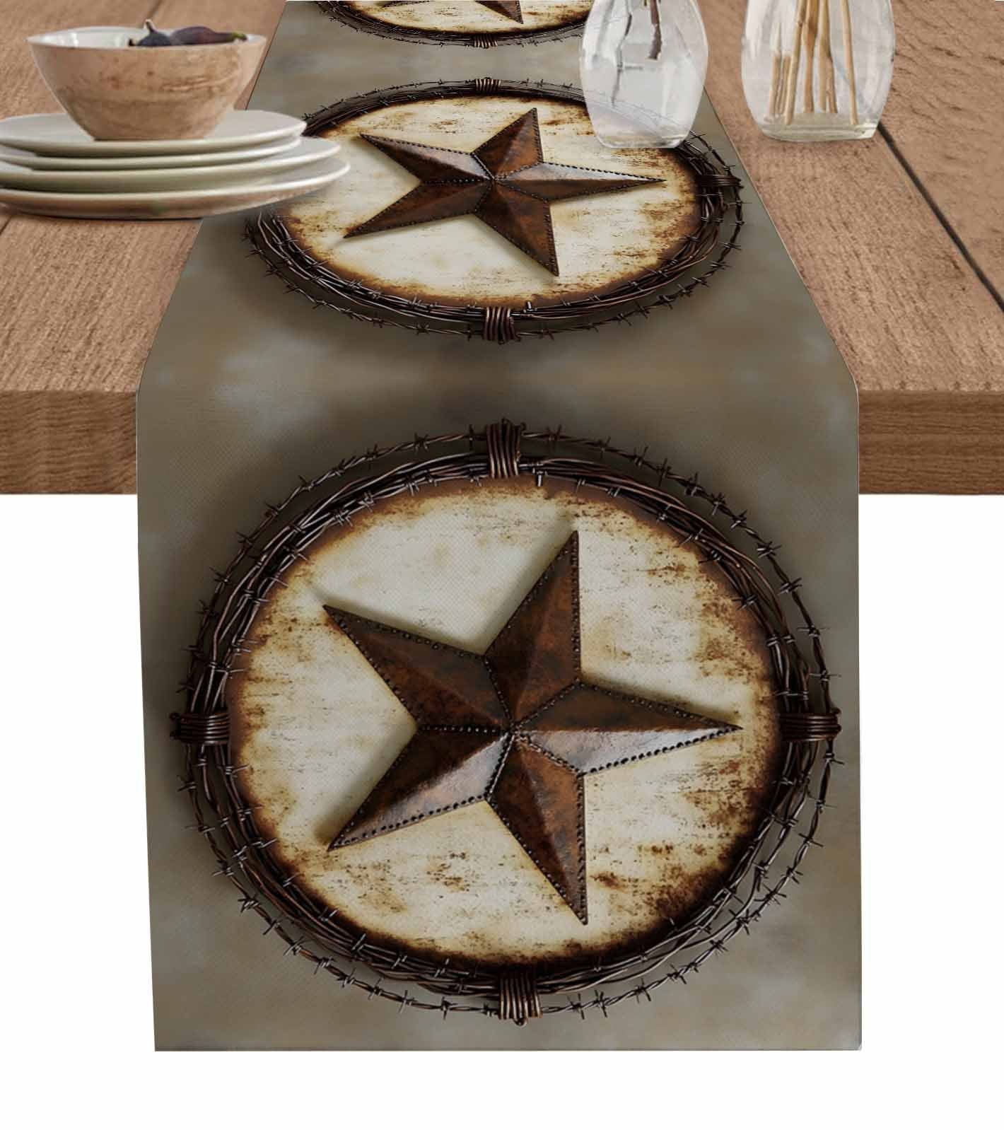 Boanket Texas Star Retro Table Runner - 70 Inch Long, Kitchen Dining ...