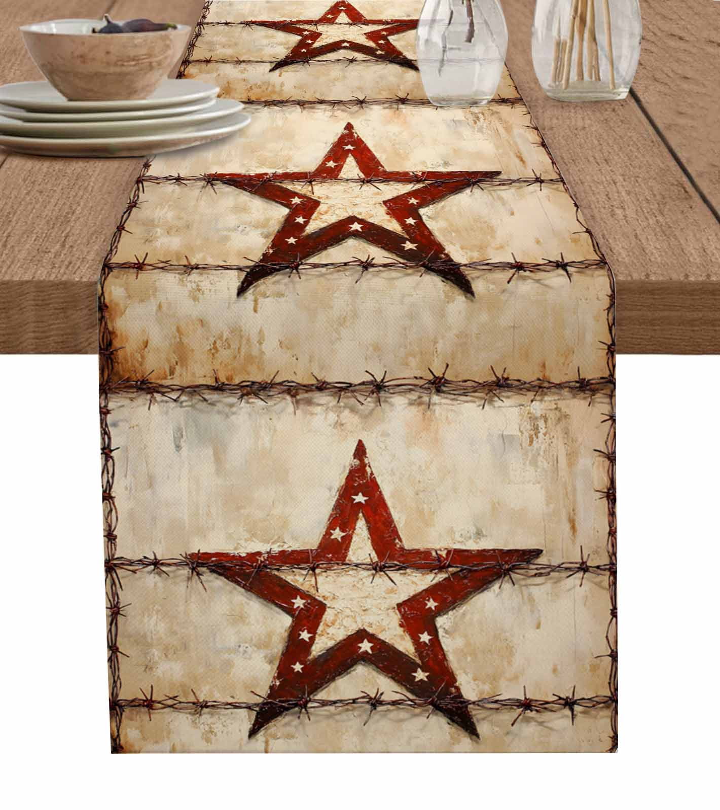 Boanket Texas Star Western Table Runner - 36 Inch Long, Kitchen Dining ...