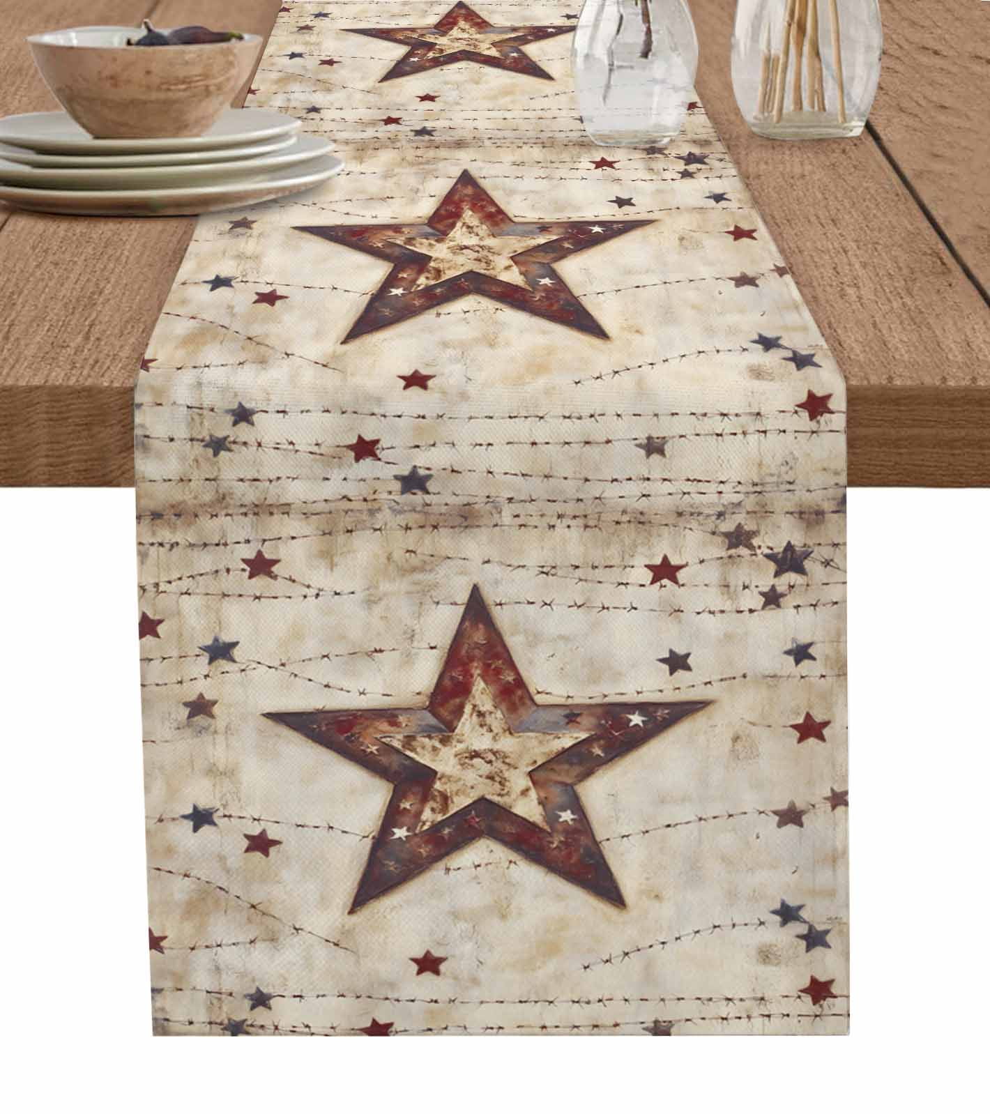 Boanket Texas Star Western Table Runner - 70 Inch Long, Kitchen Dining ...