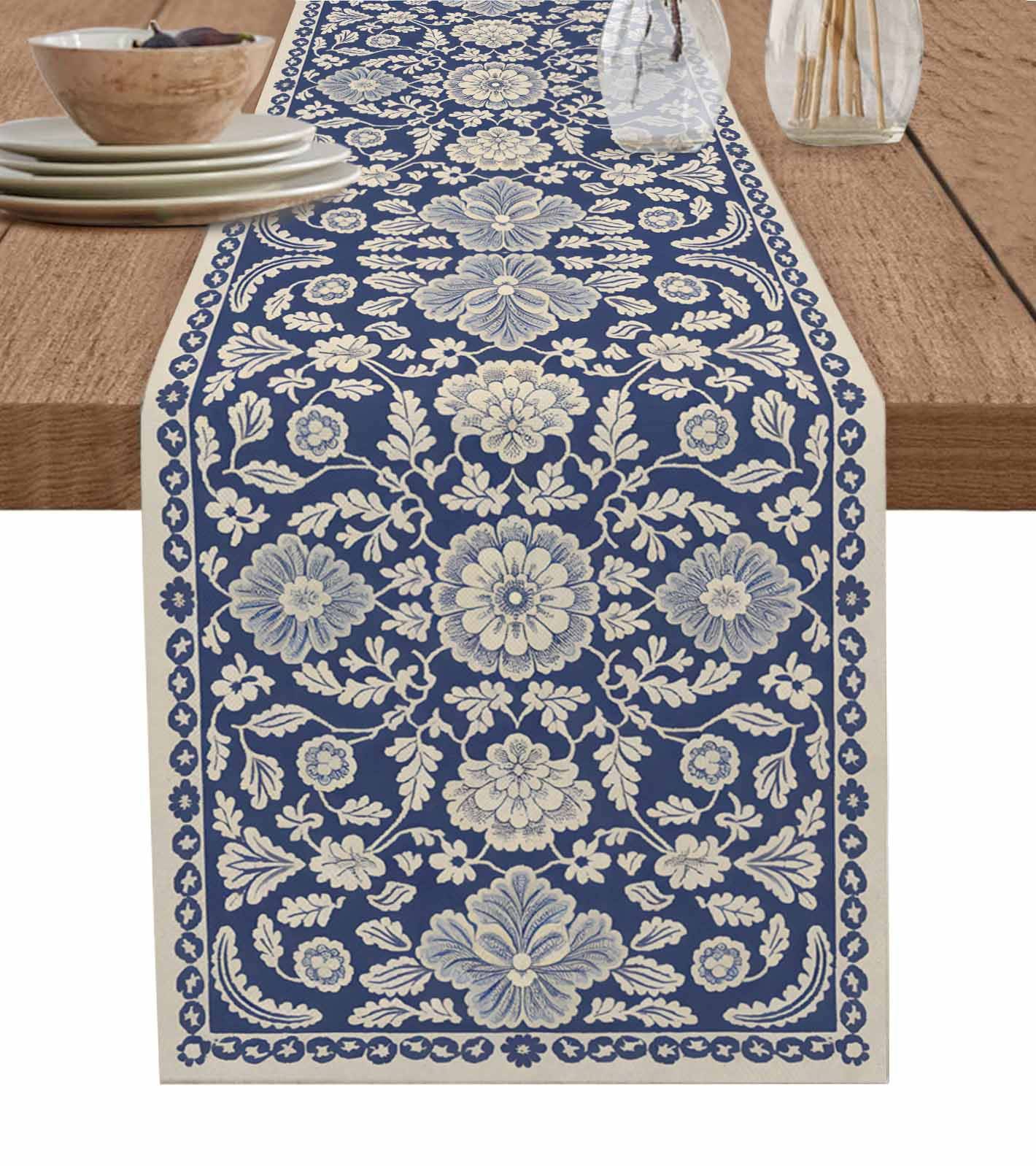Boanket Vintage Boho Table Runner - 70 Inch Long, Kitchen Dining Table ...