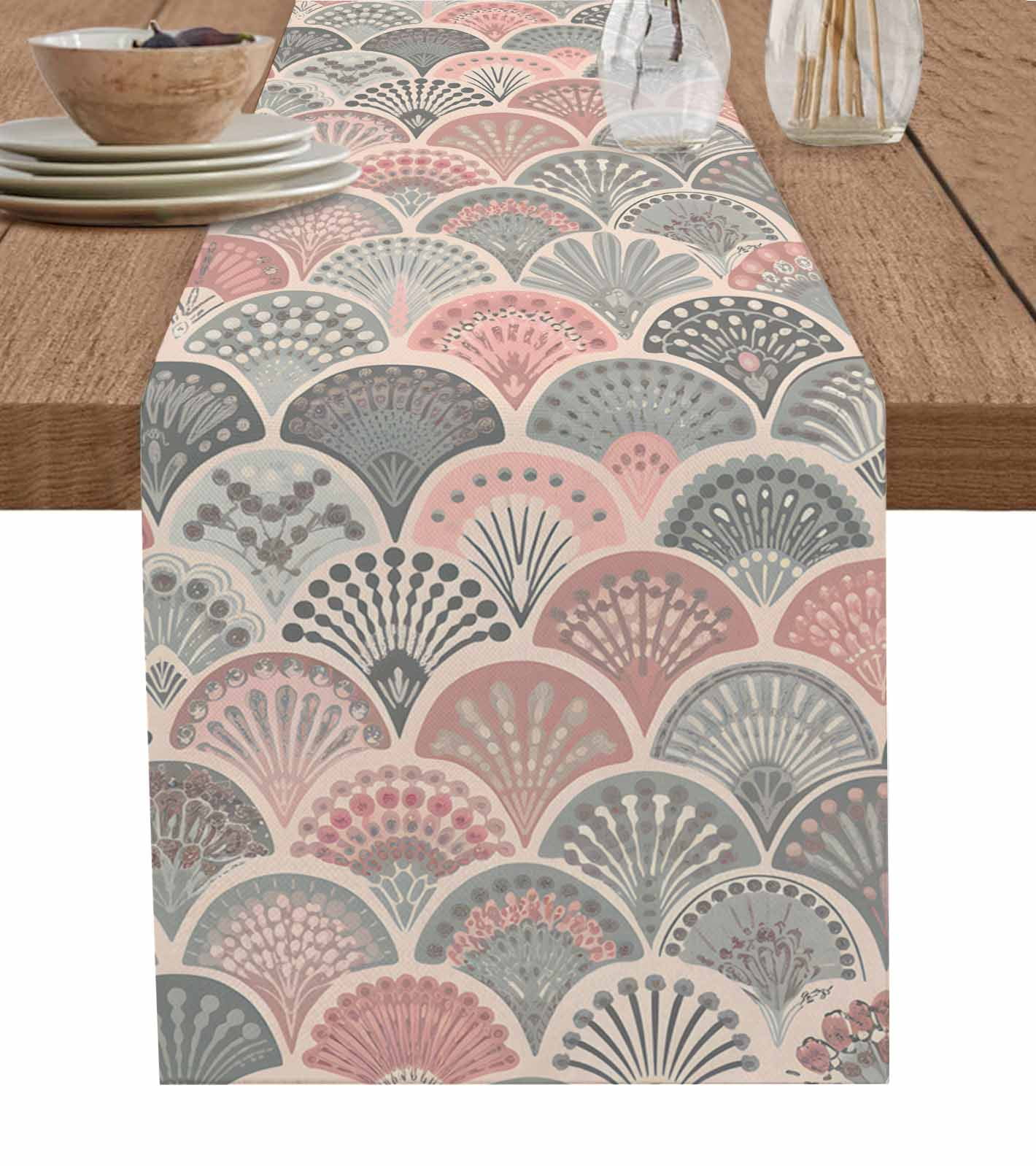 Boanket Vintage Ethnic Table Runner - 60 Inch Long, Kitchen Dining ...