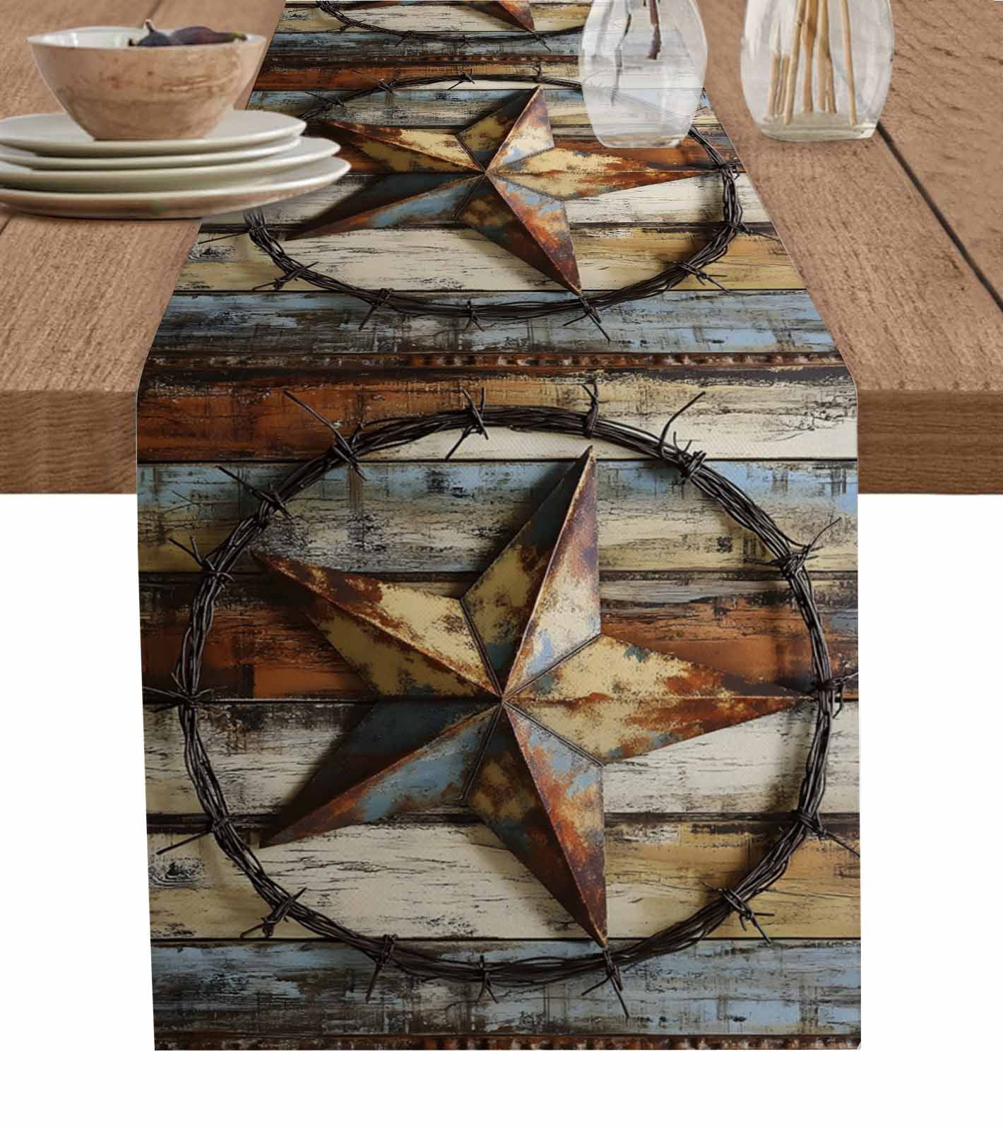 Boanket Vintage Farmhouse Table Runner - 90 Inch Long, Kitchen Dining ...
