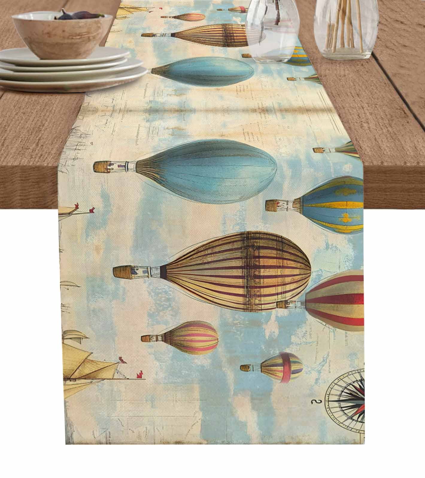 Boanket Vintage Nautical Table Runner - 120 Inch Long, Kitchen Dining ...