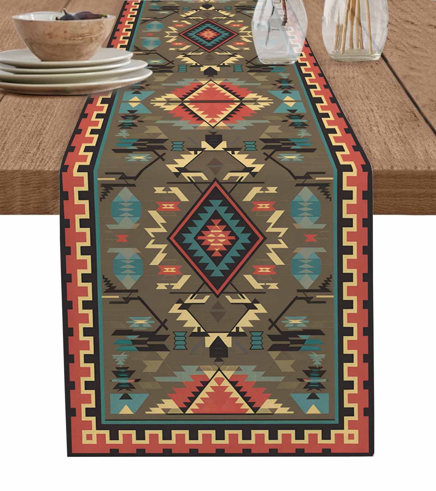 Boanket Vintage Southwest Table Runner - 120 Inch Long, Kitchen Dining ...