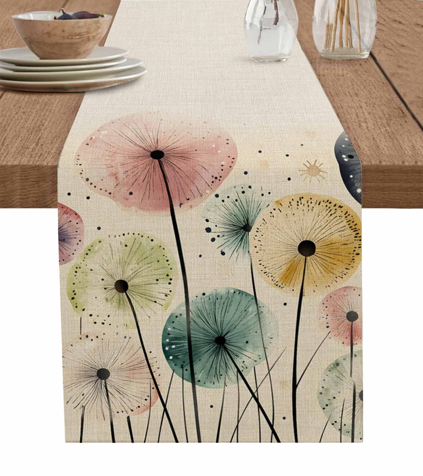 Boanket Vintage Spring Floral Table Runner - 70 Inch Long, Kitchen ...