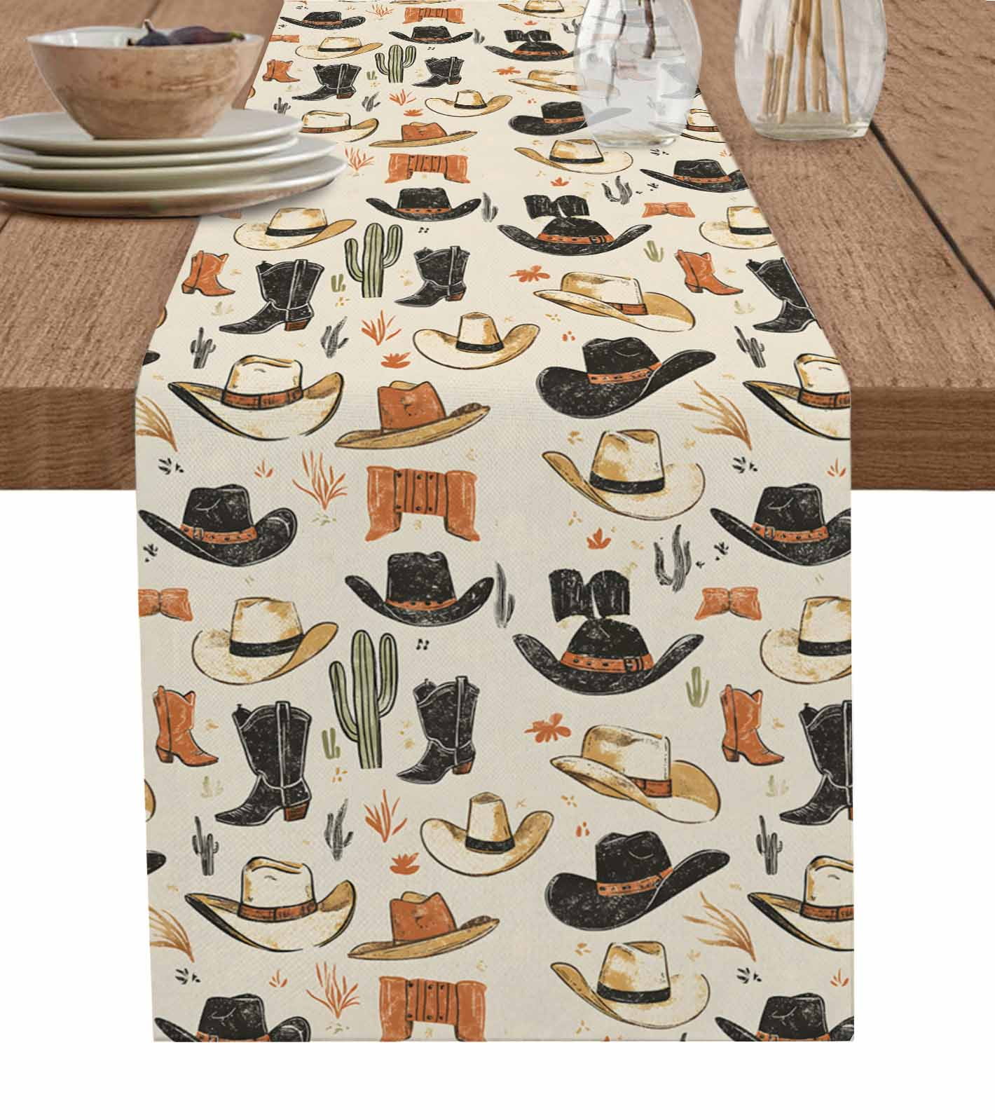 Boanket Western Cowboy Table Runner - 60 Inch Long, Kitchen Dining ...