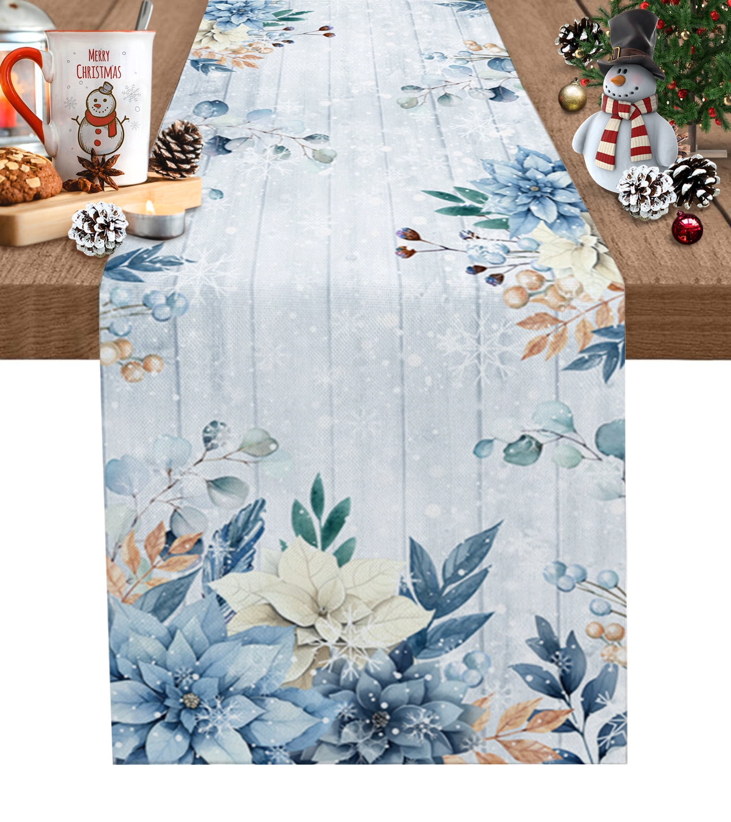 Boanket Xmas Eucalyptus, Table Runner - 60 Inch Long, Kitchen Dining ...