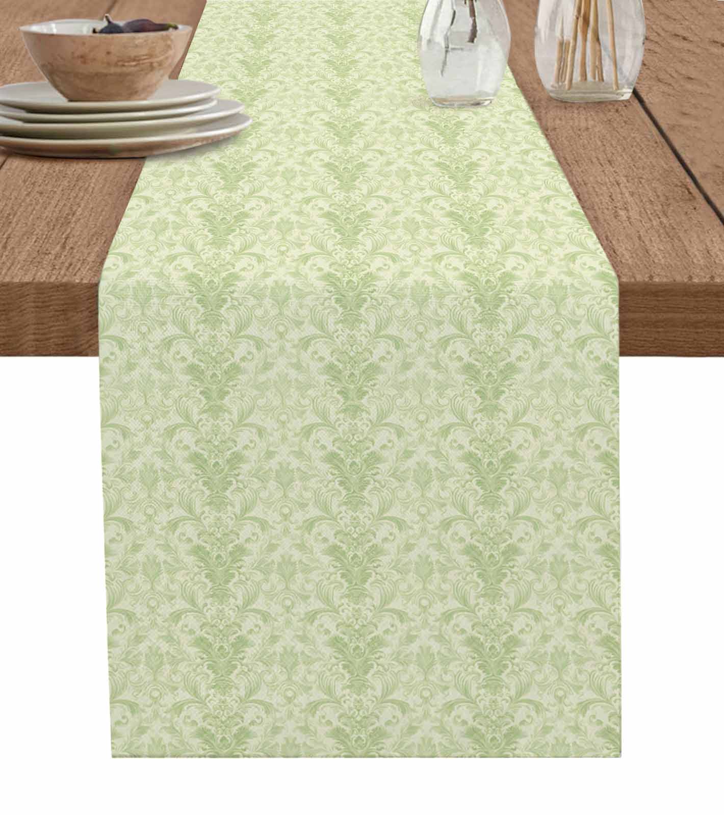 Boanket Yellow Baroque Table Runner - 60 Inch Long, Kitchen Dining ...
