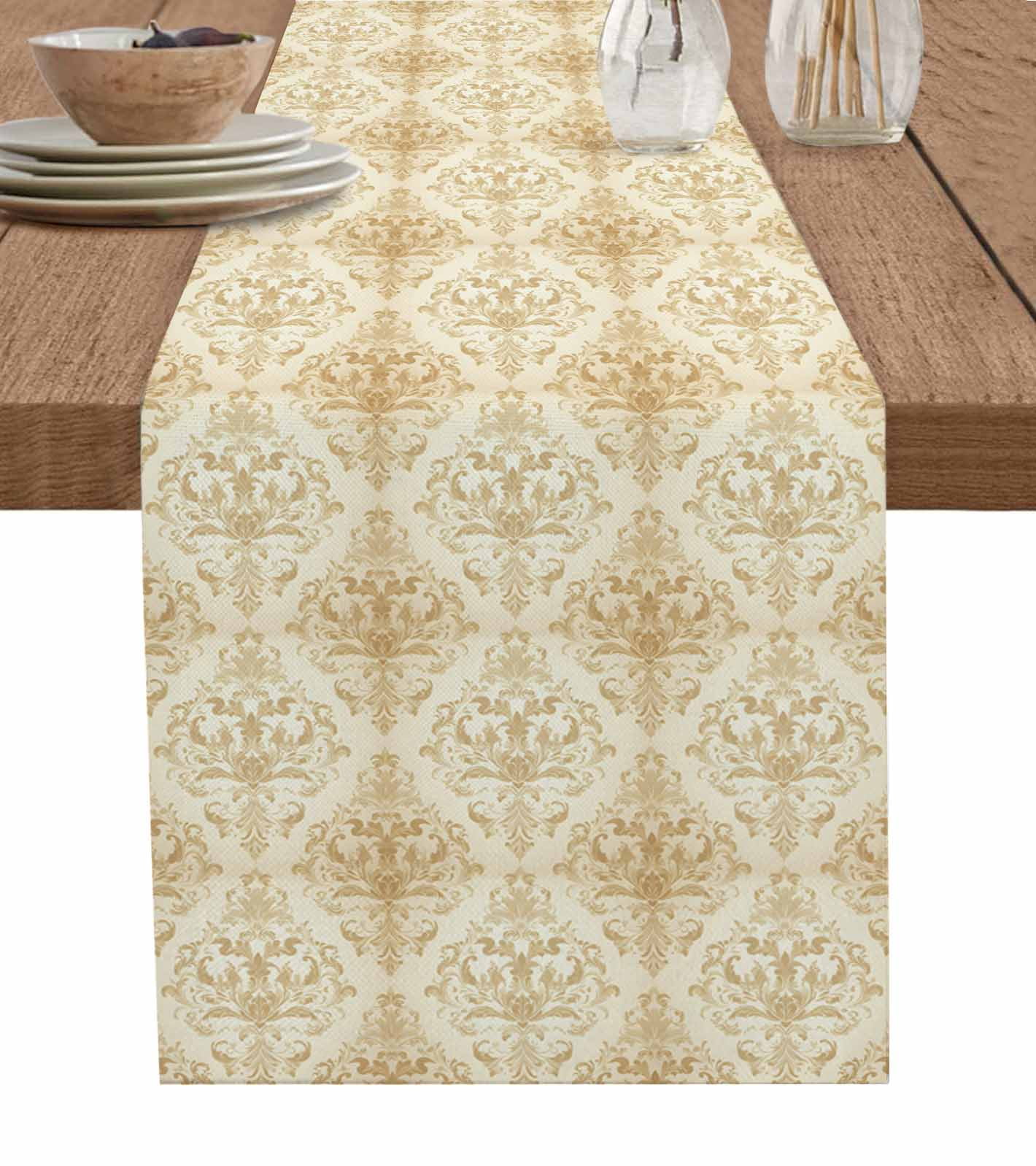 Boanket Yellow Boho Floral Table Runner - 72 Inch Long, Kitchen Dining ...