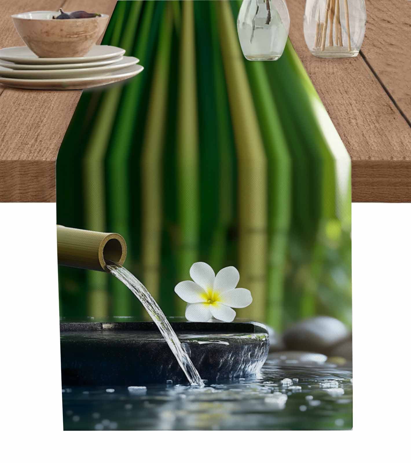 Boanket Zen Stones Water Flowing Table Runner - 60 Inch Long, Kitchen ...