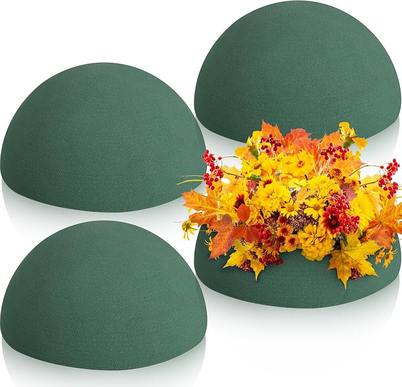 Boao 4 Pcs Half Ball Floral Foam Block Green Wet Dry Flower Foam Green ...