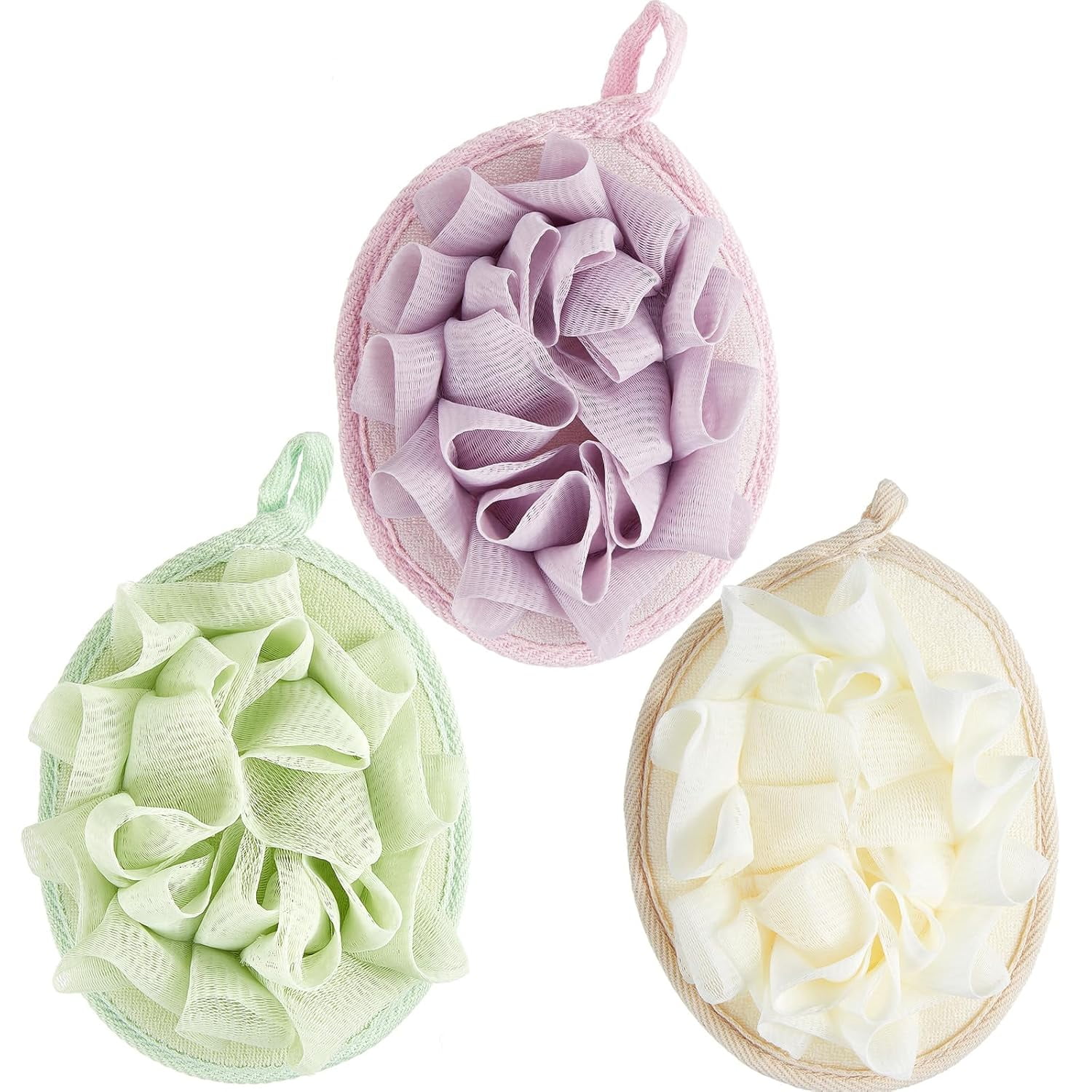 Boao 6 Pcs Bath Shower Pouf Sponge Mesh Pouf Shower Ball Exfoliating ...