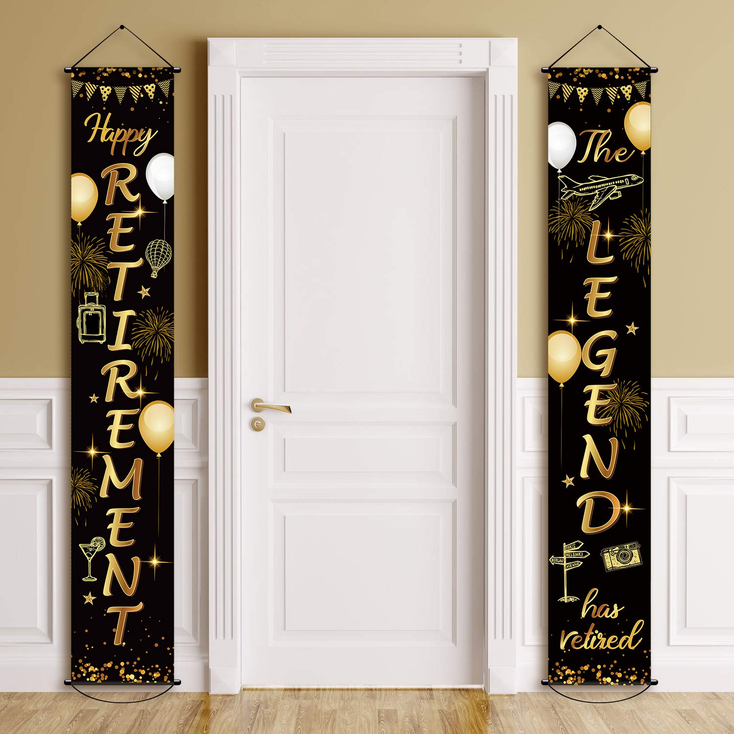 Boao Retirement PorchTRDN Sign Door Hanging Banner, Retirement Banner ...