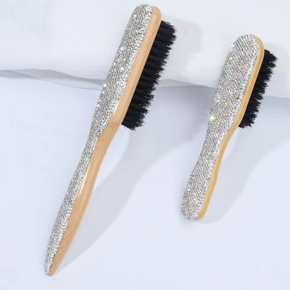 Boar Bristle Slick Back Hair Brush for Sleek Ponytail Bun & Smoothing ...