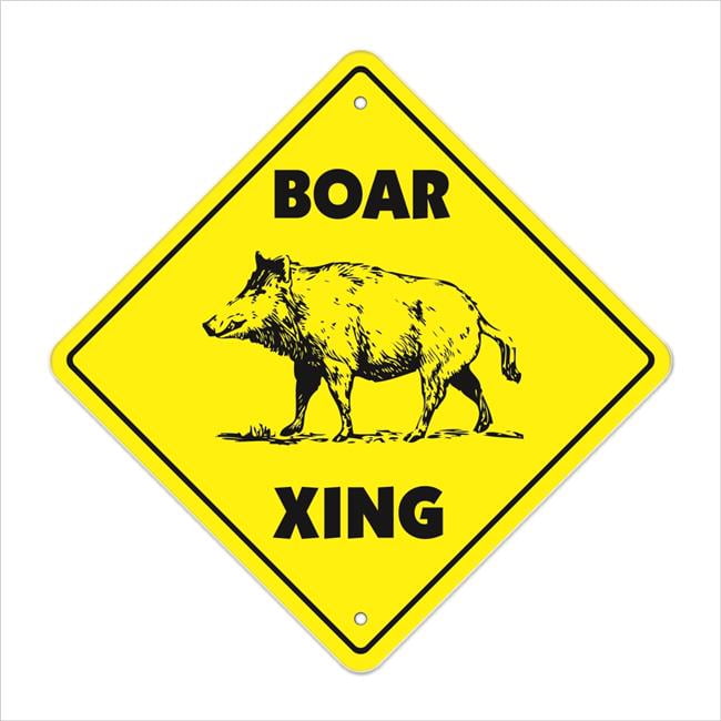 Boar Crossing Sign Zone Xing | Indoor/Outdoor | 12" Tall pig hog wild ...
