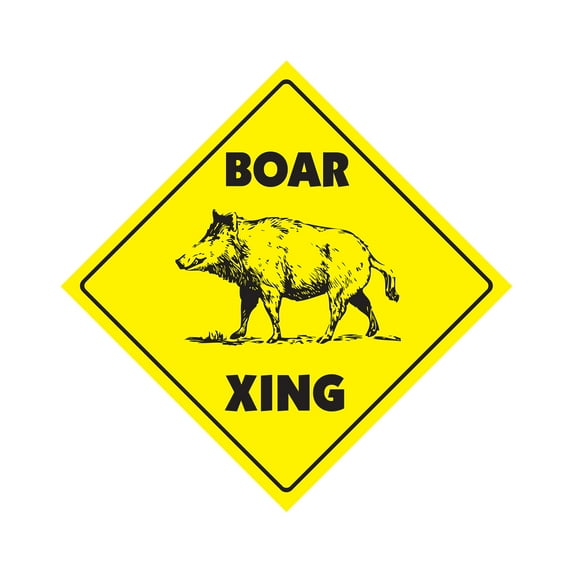 Boar Crossing Sign Zone Xing | Indoor/Outdoor | 20" Tall pig hog wild ...