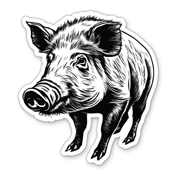 Boar Sticker Phone Decal Water Bottle Stickers Car Decals, Laptop ...