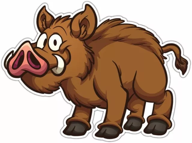 Boar Wild Hog Feral Pig Razorback Cartoon Car Window Stickerphone Decal ...
