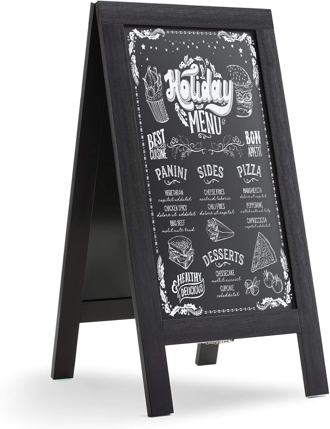 Board 40"x20" Solid Pine Wood Rustic Black,Chalk Board Sign Board,Board ...