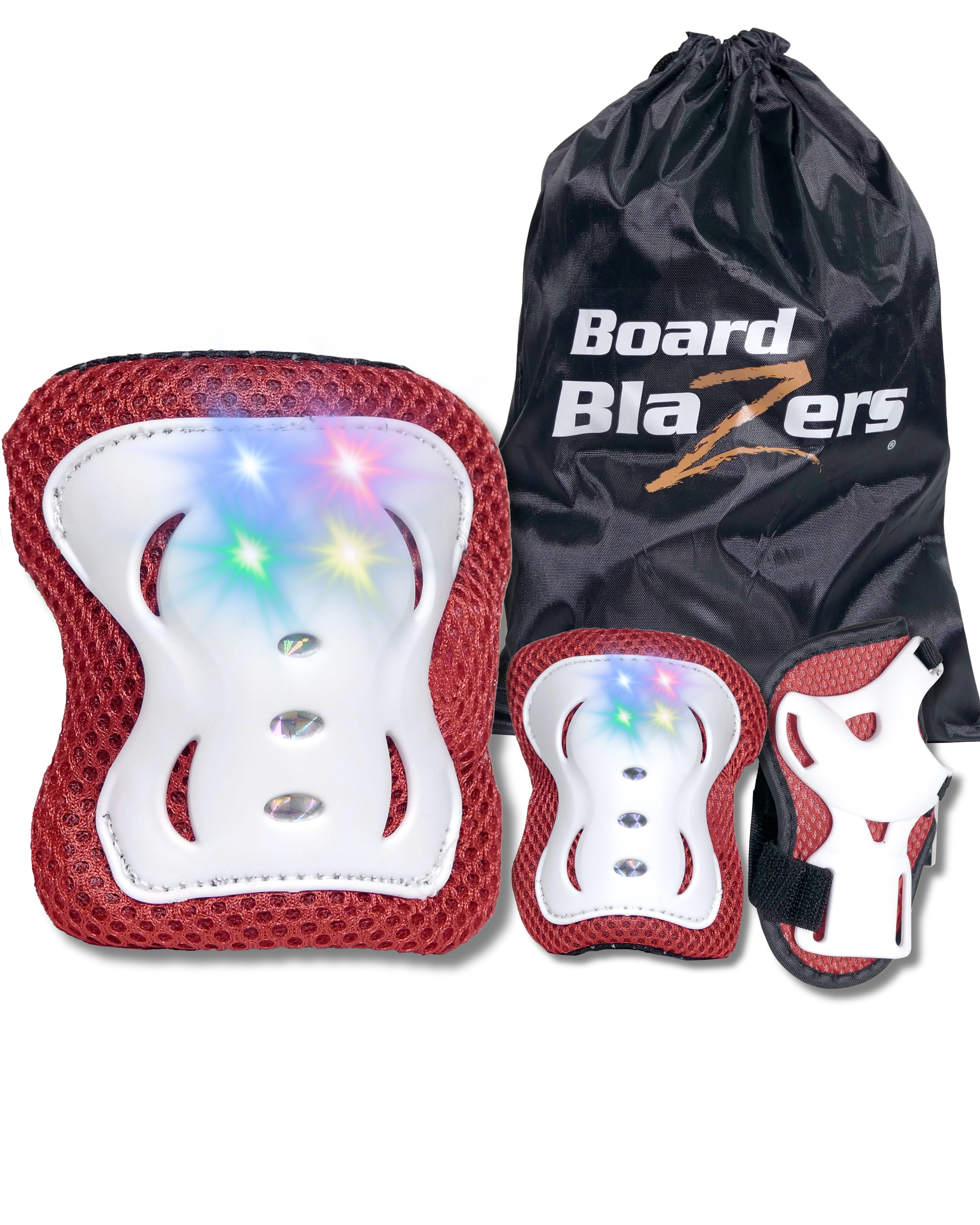 Board Blazers LED Light Up Knee & Elbow Pads Set – Glow in the Dark ...