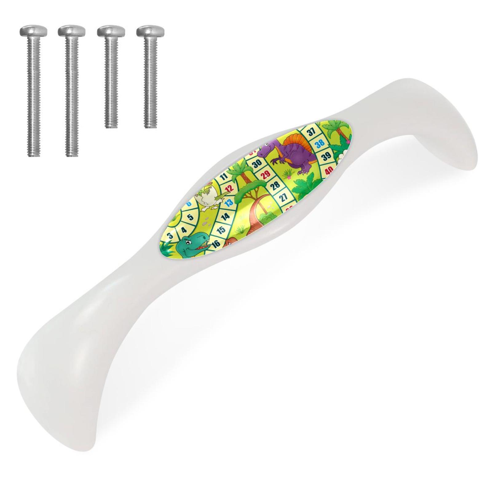 Board Desk Game Knob 4 Pack Arched Drawer Pulls Crystal Glass White Knobs with Screws for ...