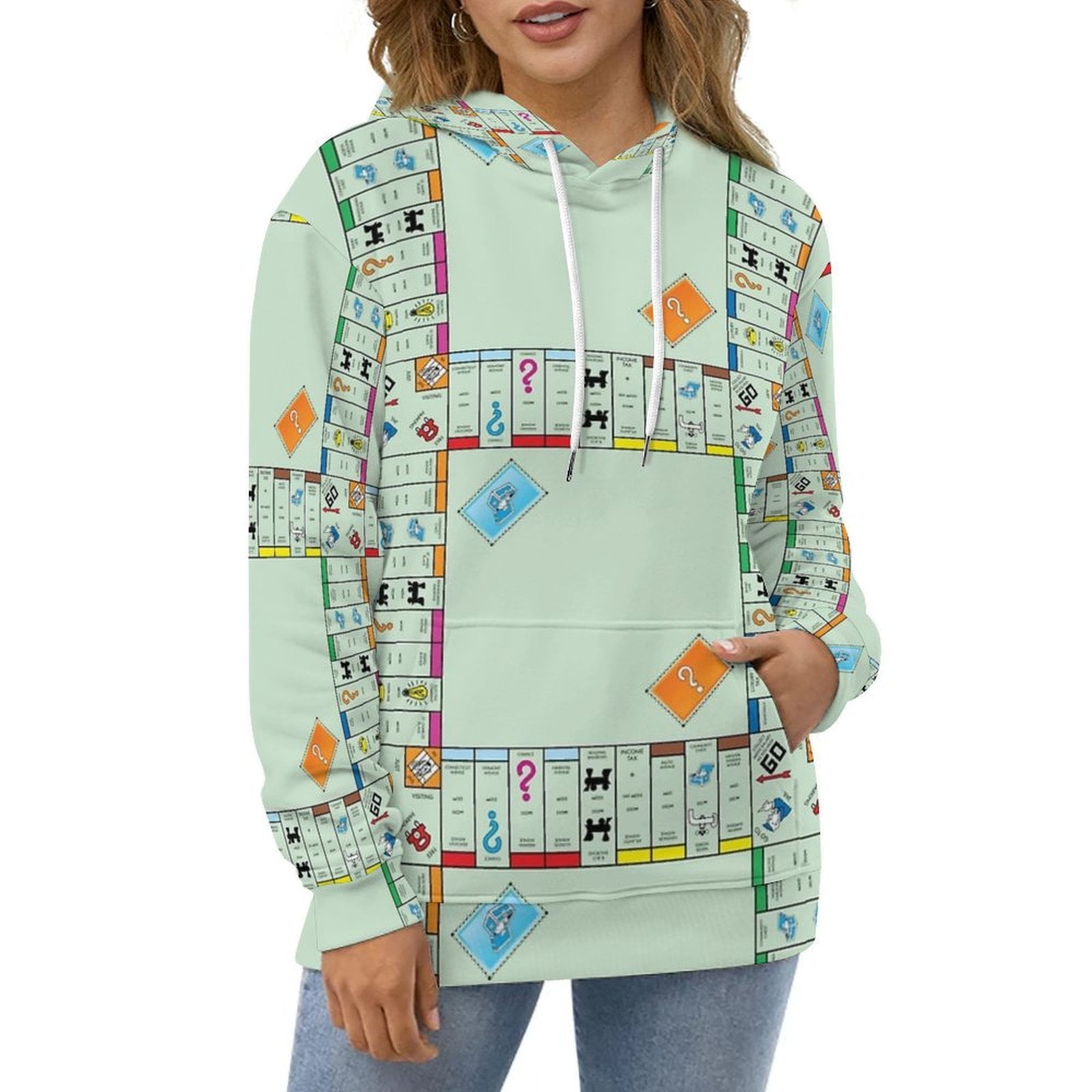 Board Game Board Monopoly Oversized Hoodies For Woman Pullover With ...
