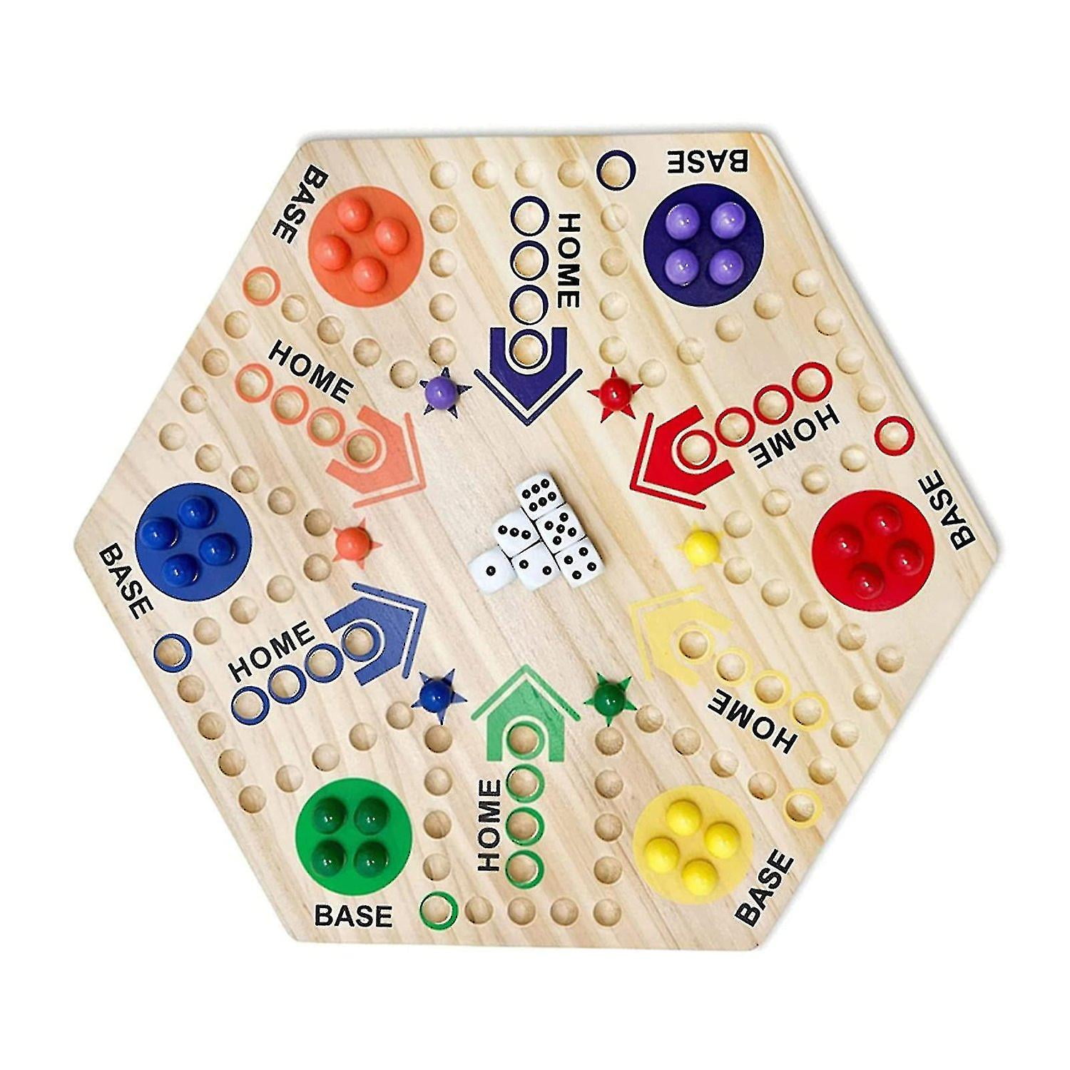 Board Game Double Sided Painted 4-6 Player Wooden Fast Track Toy Fun ...