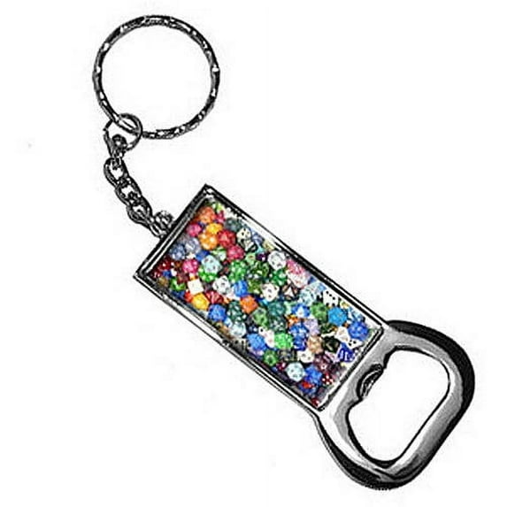 Board Game Gaming Dice Keychain Key Chain Ring Bottle Bottlecap Opener ...