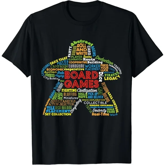 Board Game Meeple Word Cloud Tabletop Gaming Nerd Hobbyist Gift Unisex ...