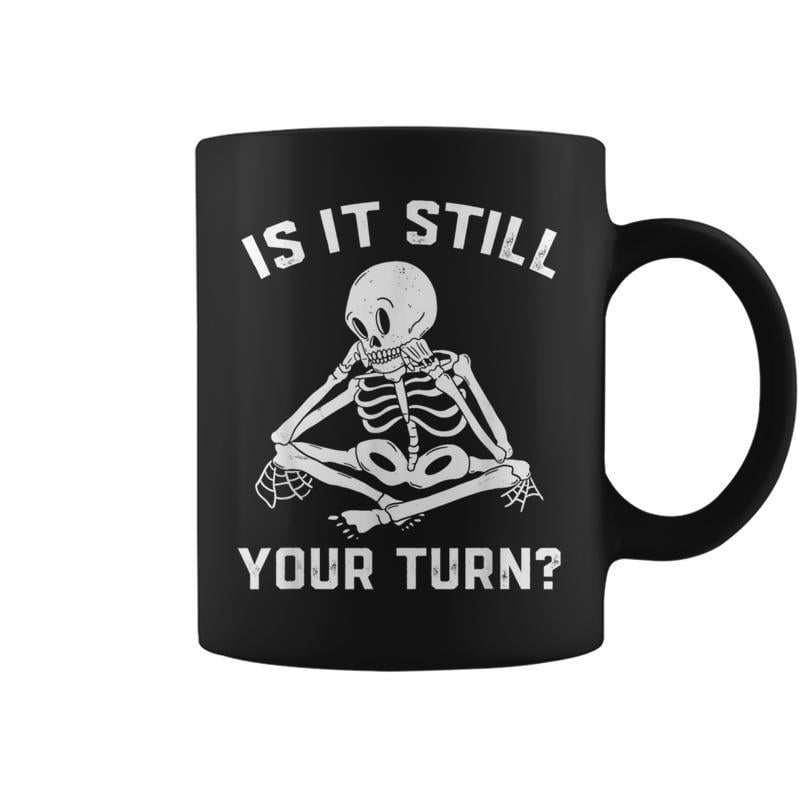 Board Game Player Waiting Skeleton Halloween Gamer Women Coffee Mugs ...