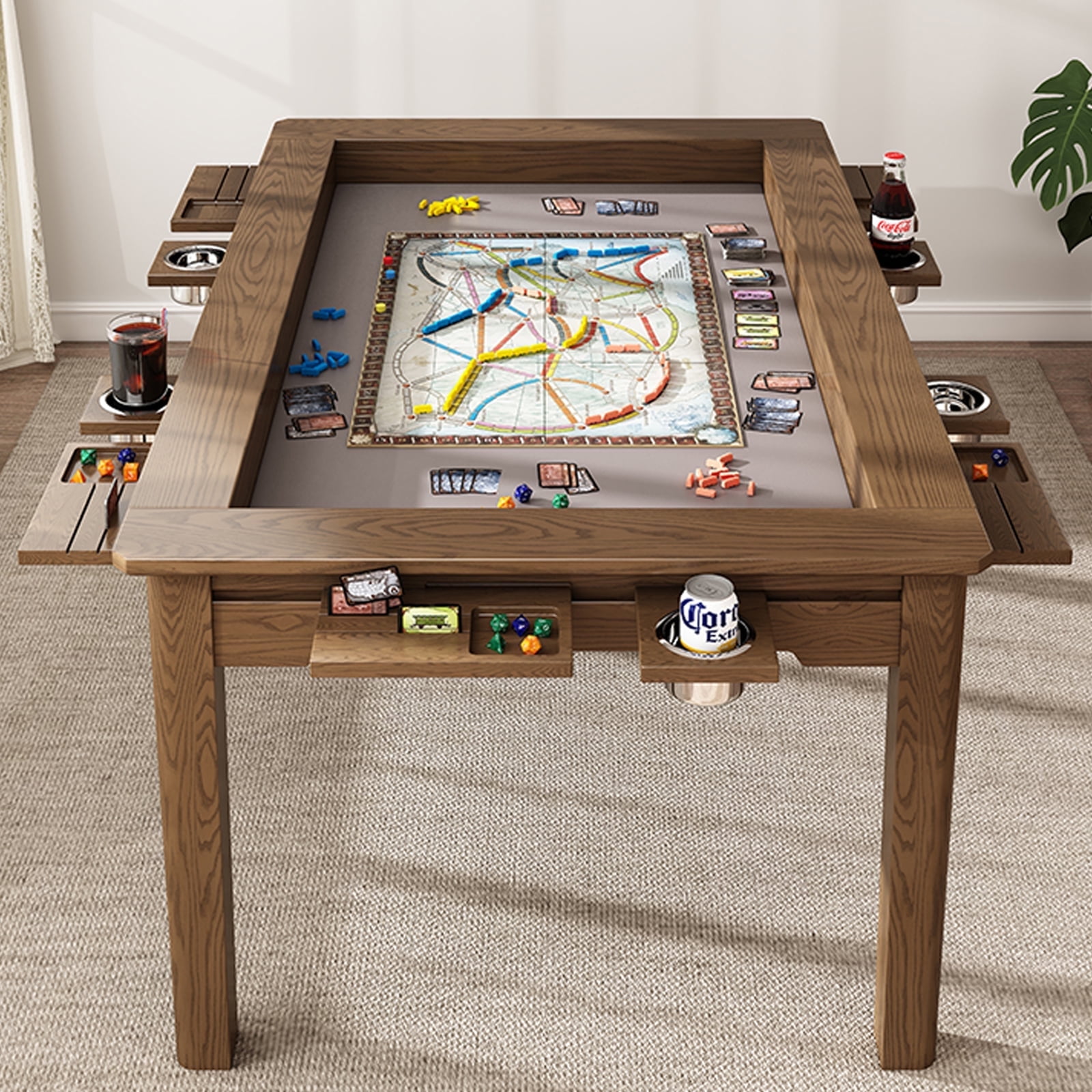 Board Game Table for 4-6 Players, 53in x 30in Gaming Area, Removable ...