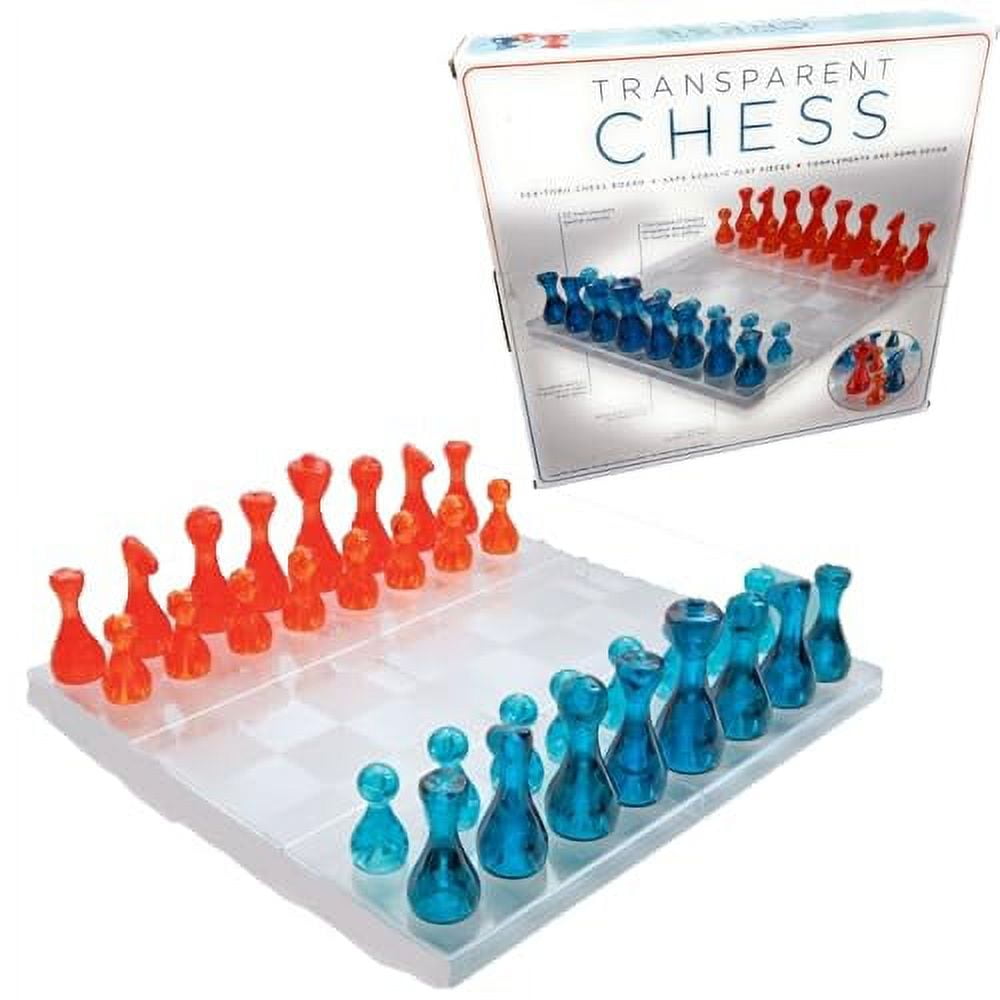 Board Games - Premium Transparent Chess Board with 32 Translucent Game ...