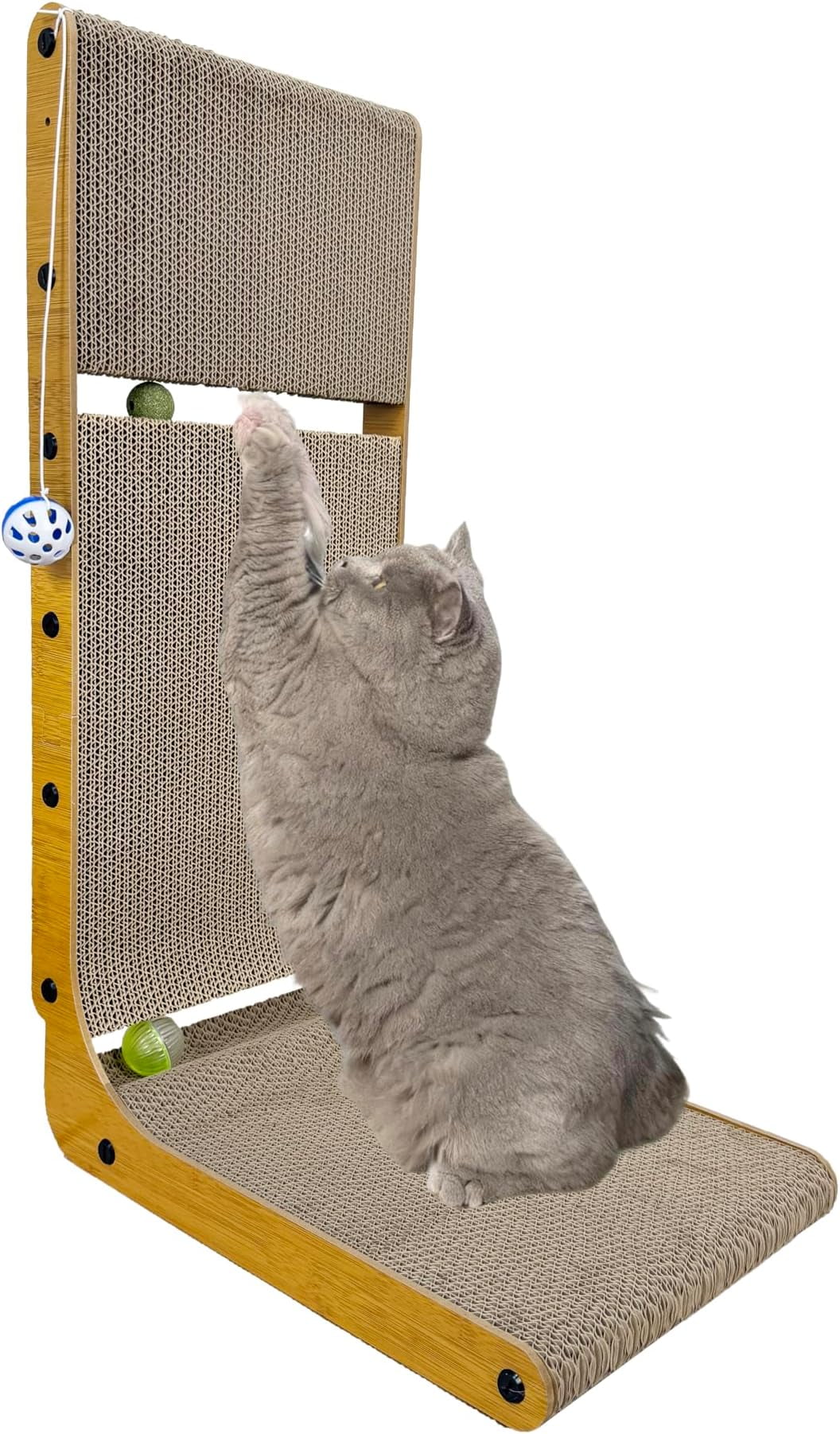 Board,L Shape Scratch Pad Wall Mounted, Cardboard with Ball for Indoor ...